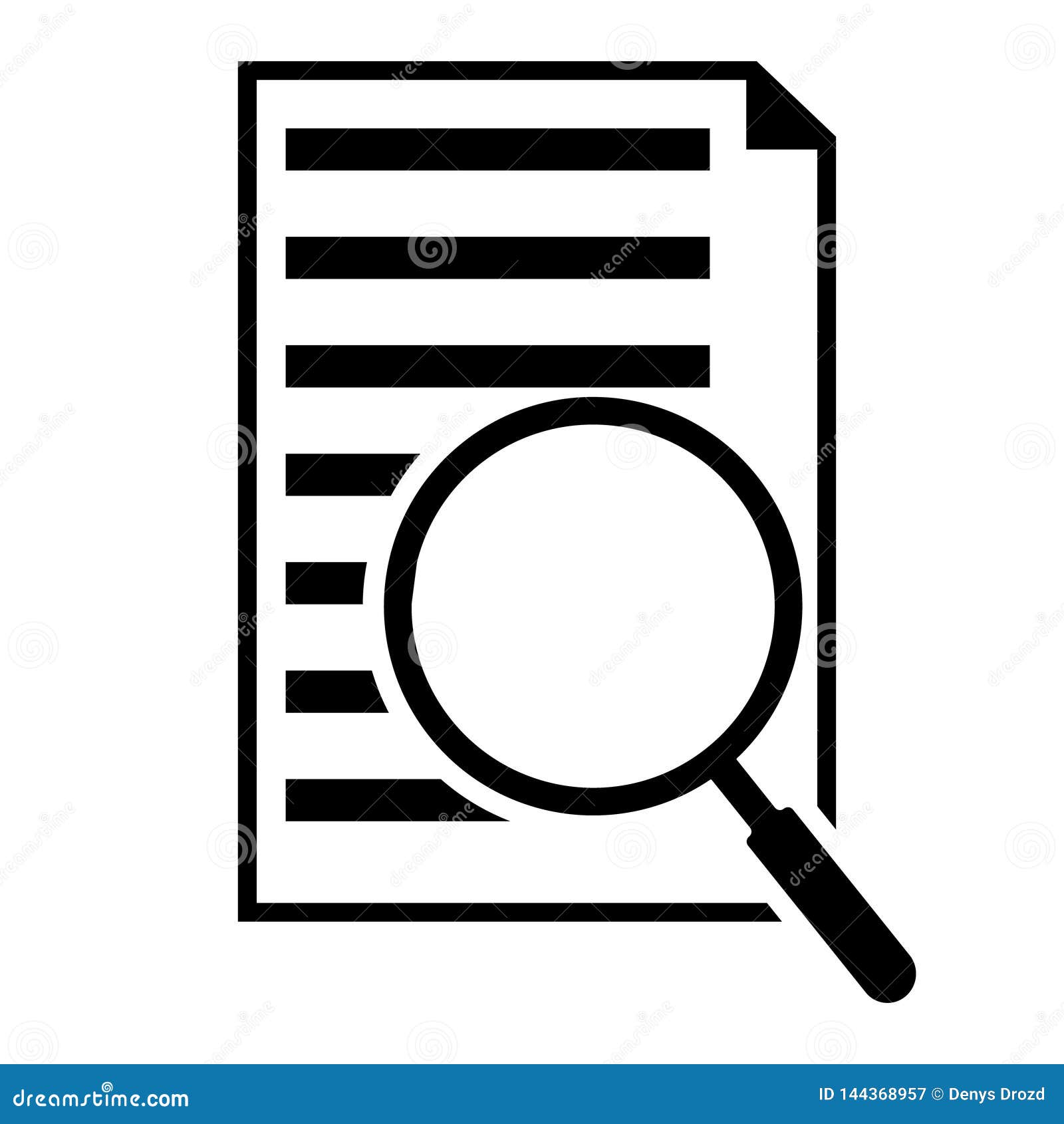 Scrutiny Document Plan Icon in Flat Style. Review Statement Vector ...