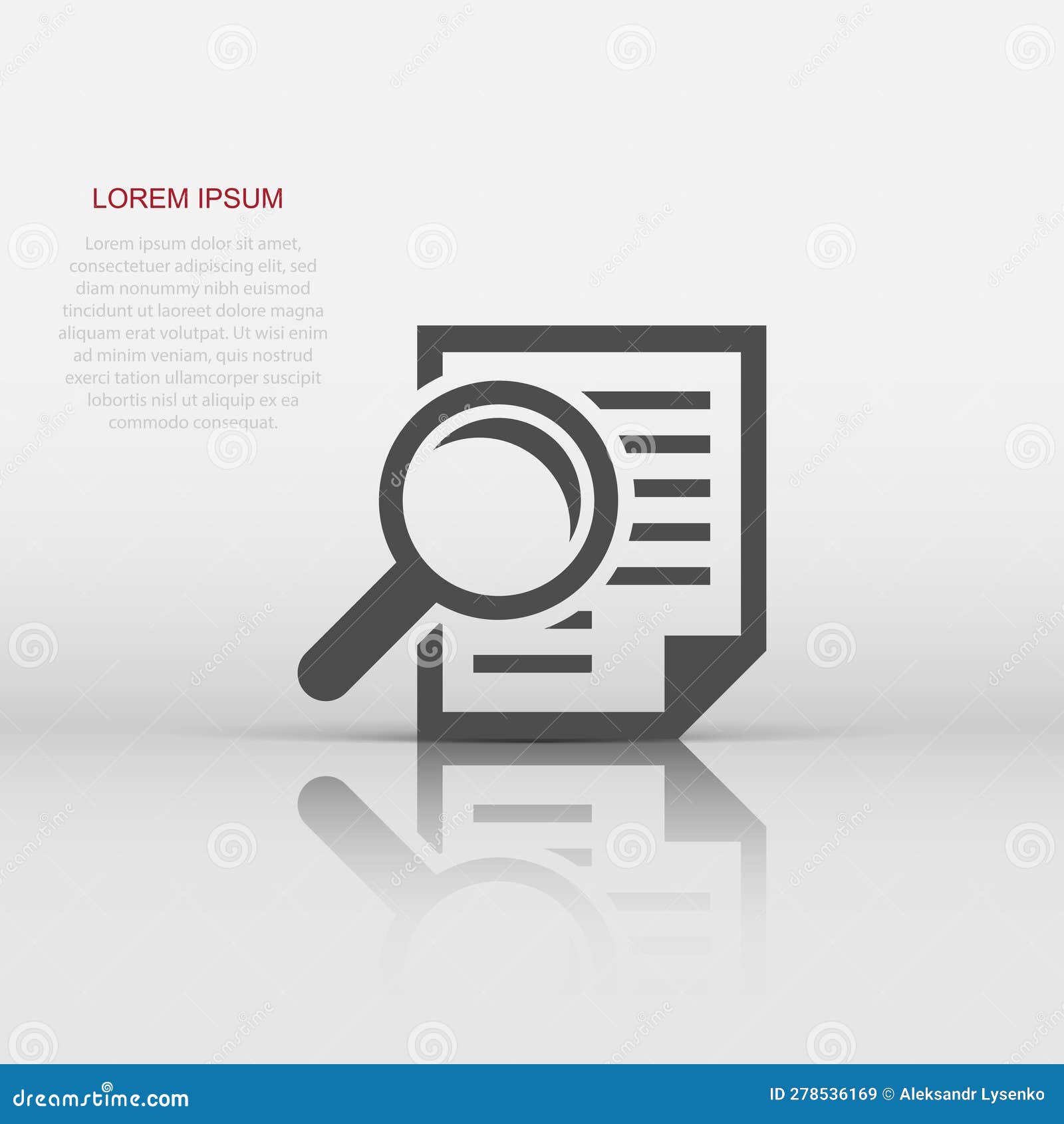 Scrutiny Document Plan Icon in Flat Style. Review Statement Vector ...