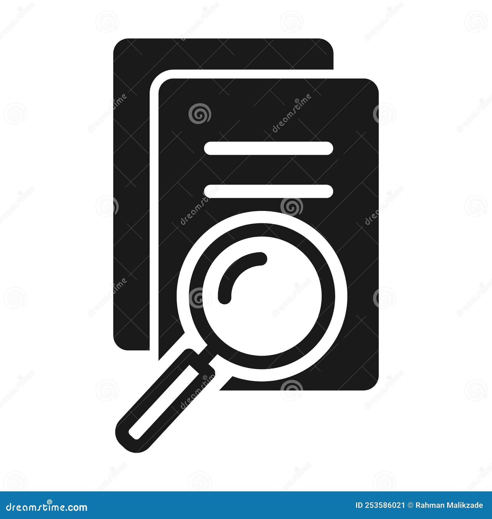 Scrutiny Document Plan Icon. Review Statement with Magnifier Loupe ...