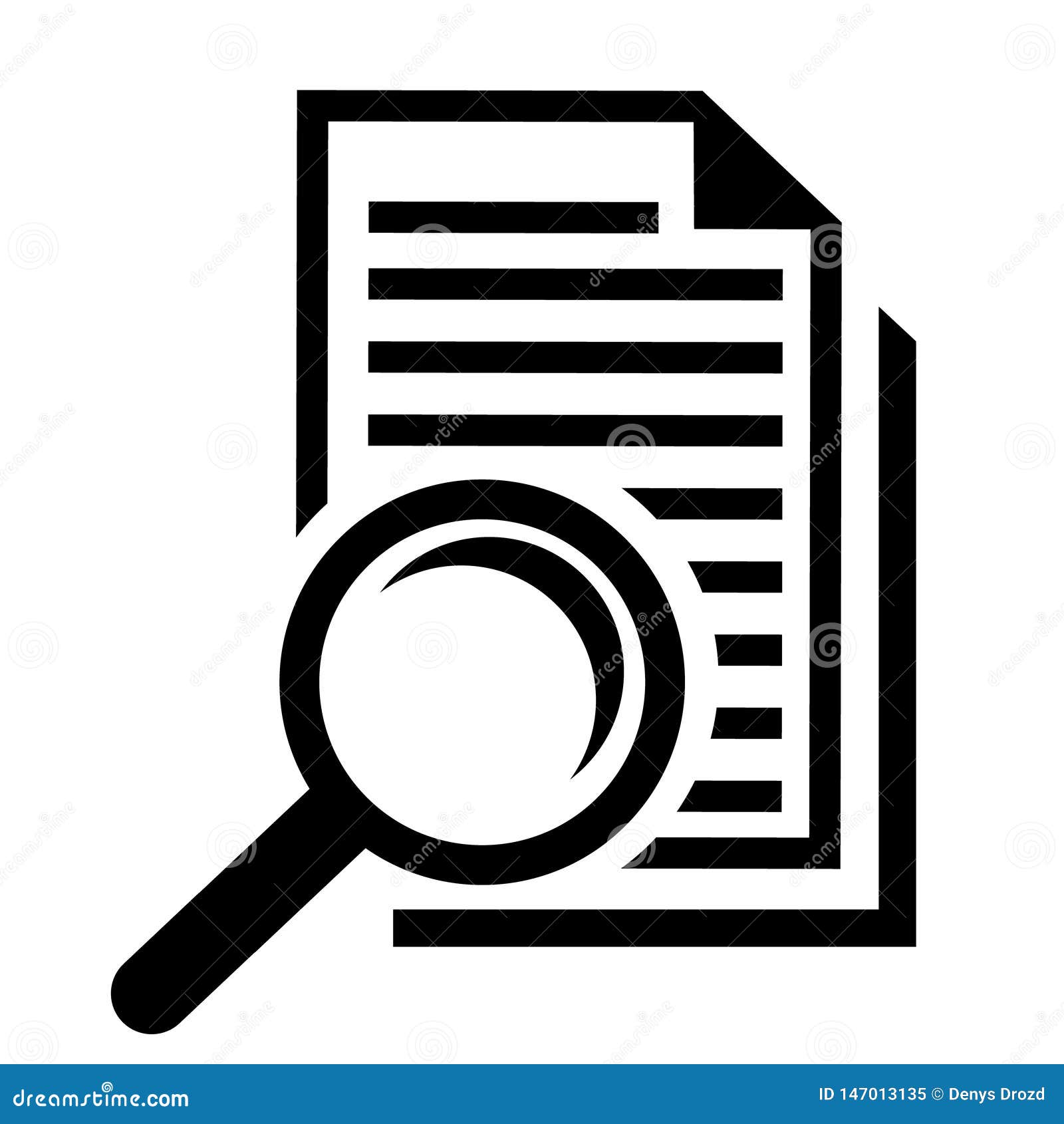 Scrutiny Document Plan Icon. Review Statement Vector Illustration ...