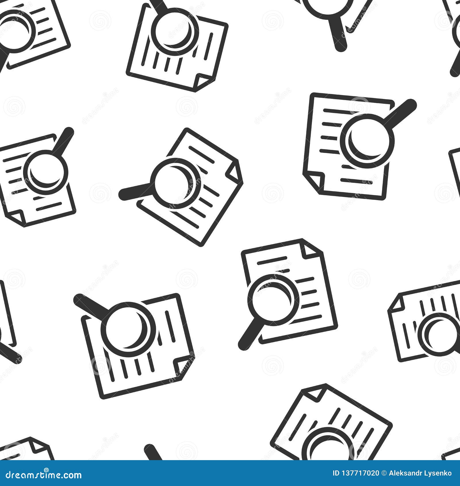 Scrutiny Document Plan Icon Seamless Pattern Background. Review ...