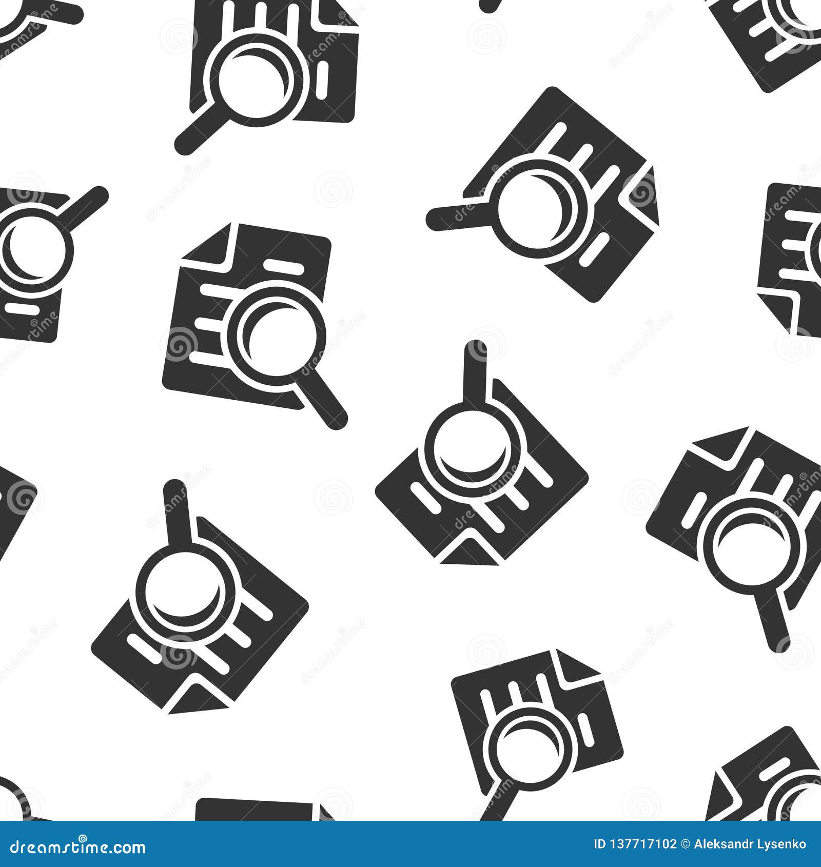 Scrutiny Document Plan Icon Seamless Pattern Background. Review ...