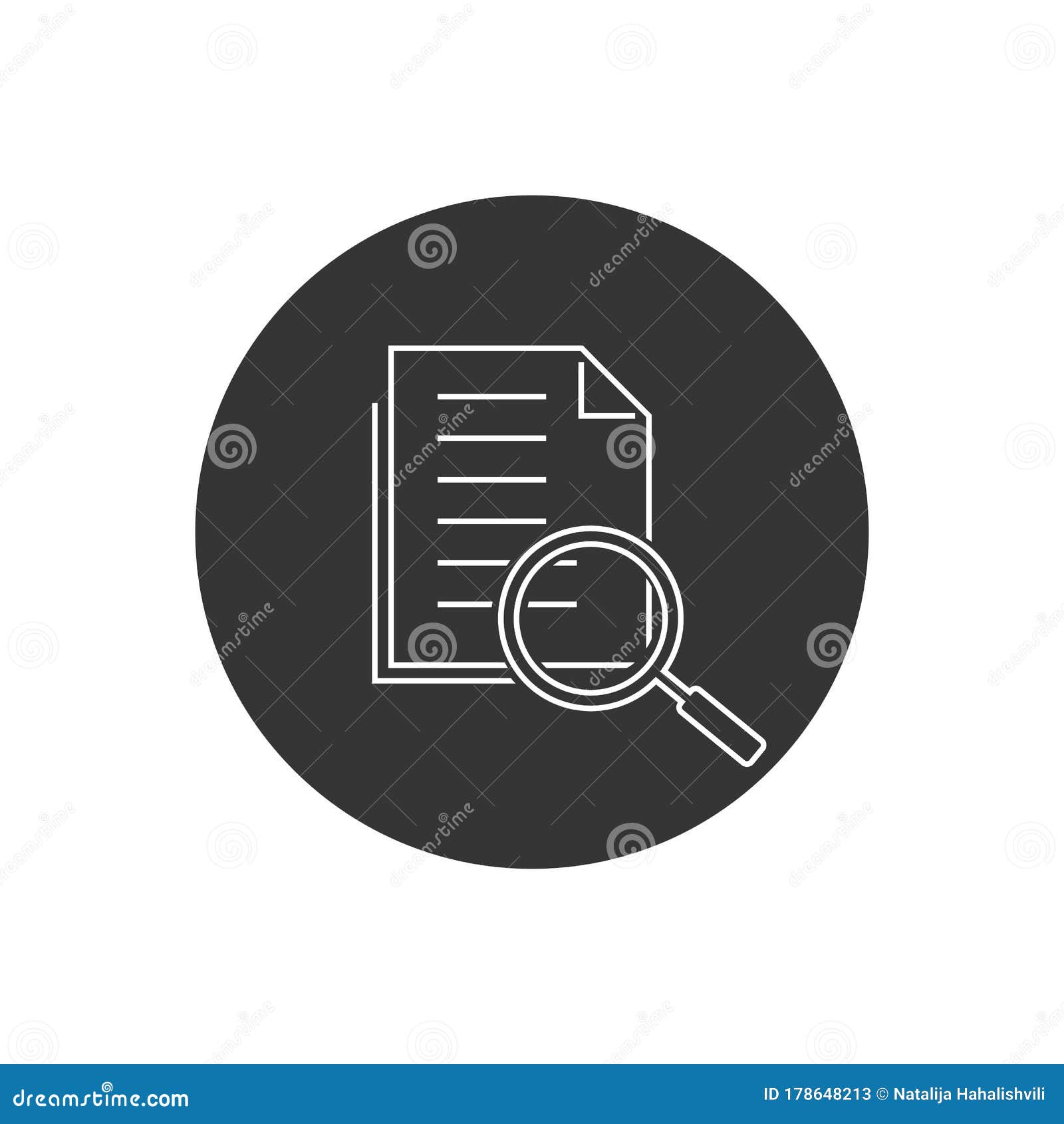 Scrutiny Document Plan Line Icon in Flat Style. Review Statement Vector ...