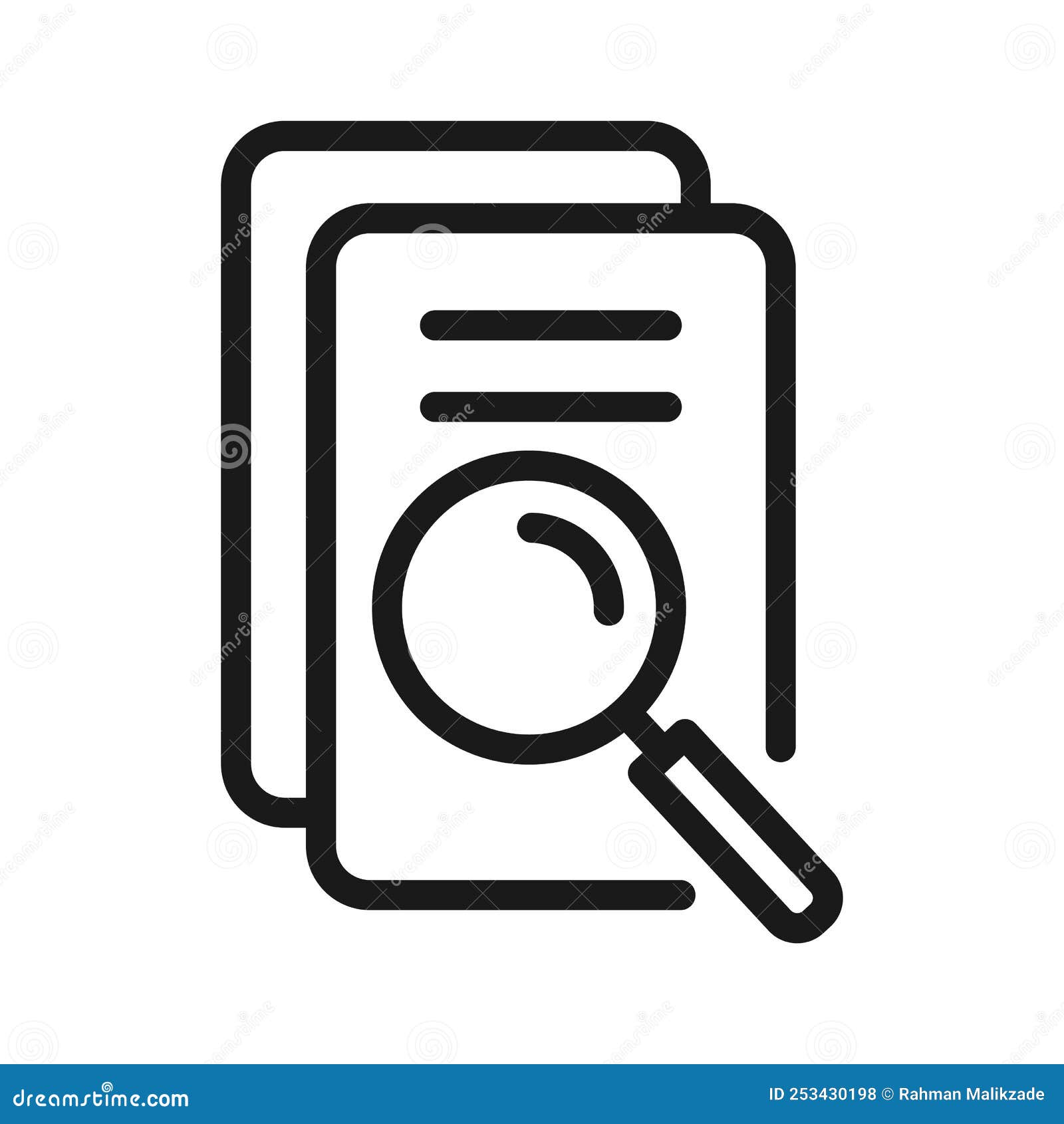 Scrutiny Document Plan Outline Icon. Review Statement with Magnifier ... Scrutiny Document Plan Outline Icon. Review Statement with Magnifier ...