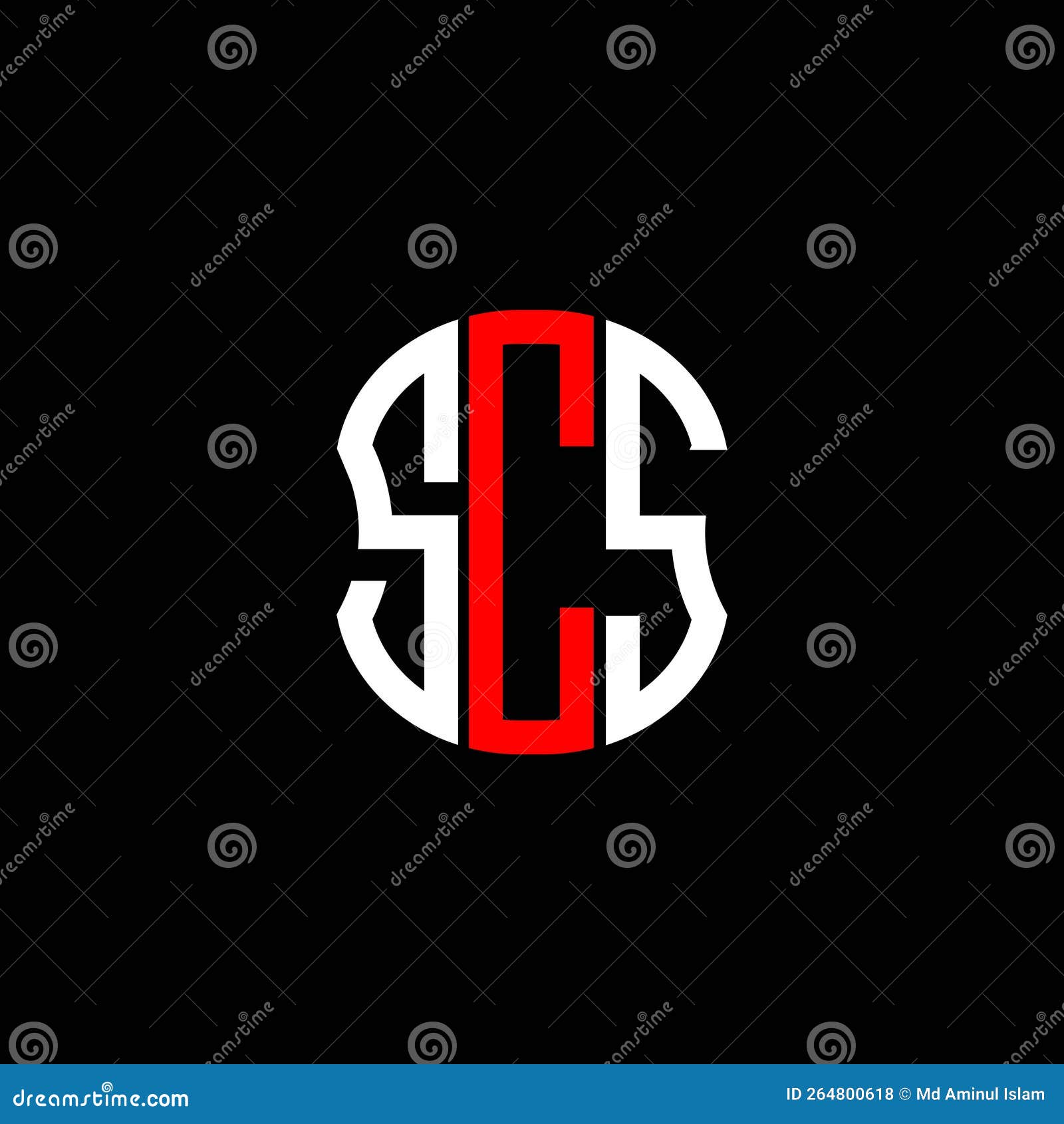 SCS Letter Logo Abstract Creative Design. Stock Vector - Illustration ...