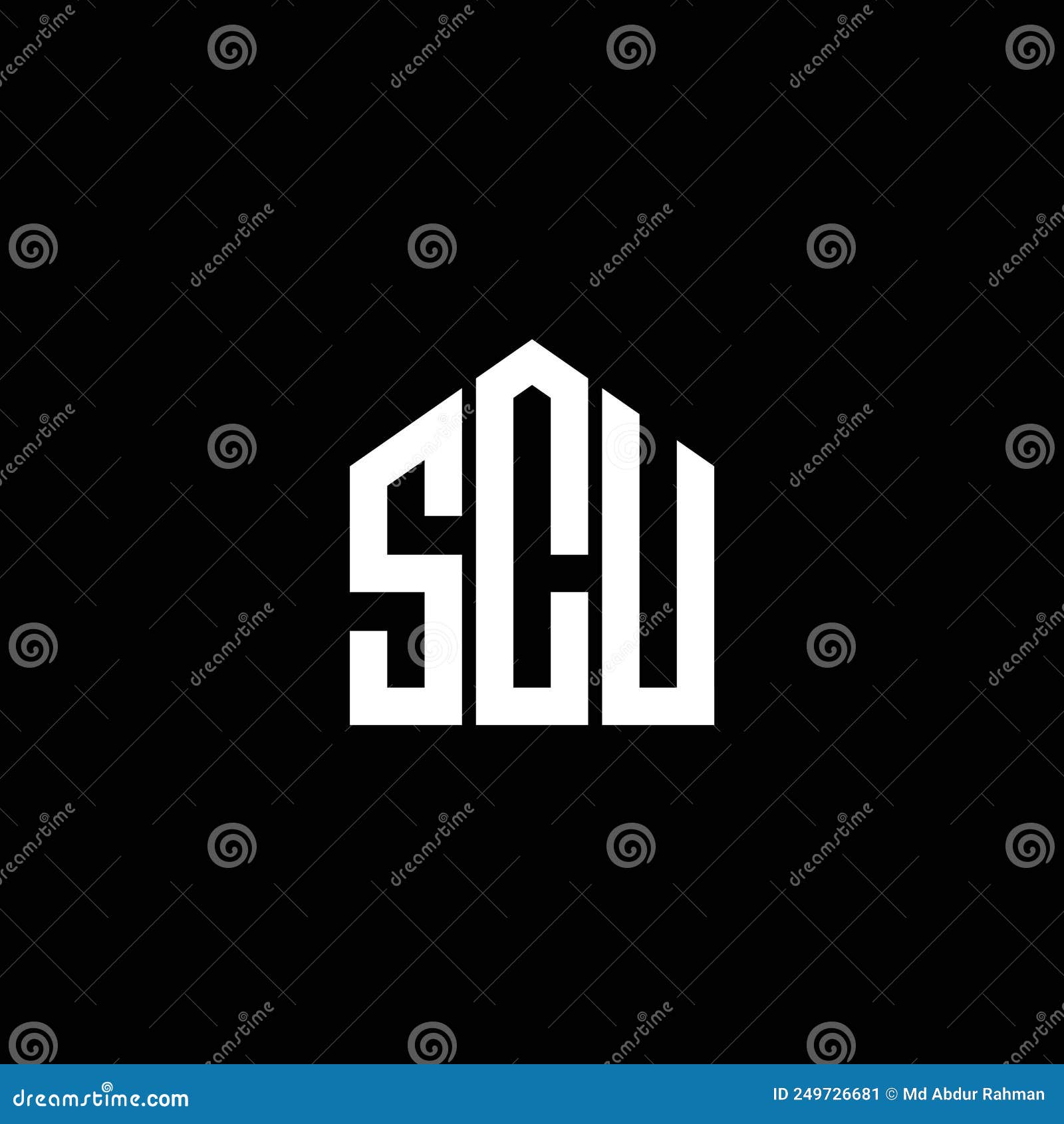 SCU Letter Logo Design On BLACK Background. SCU Creative Initials ...