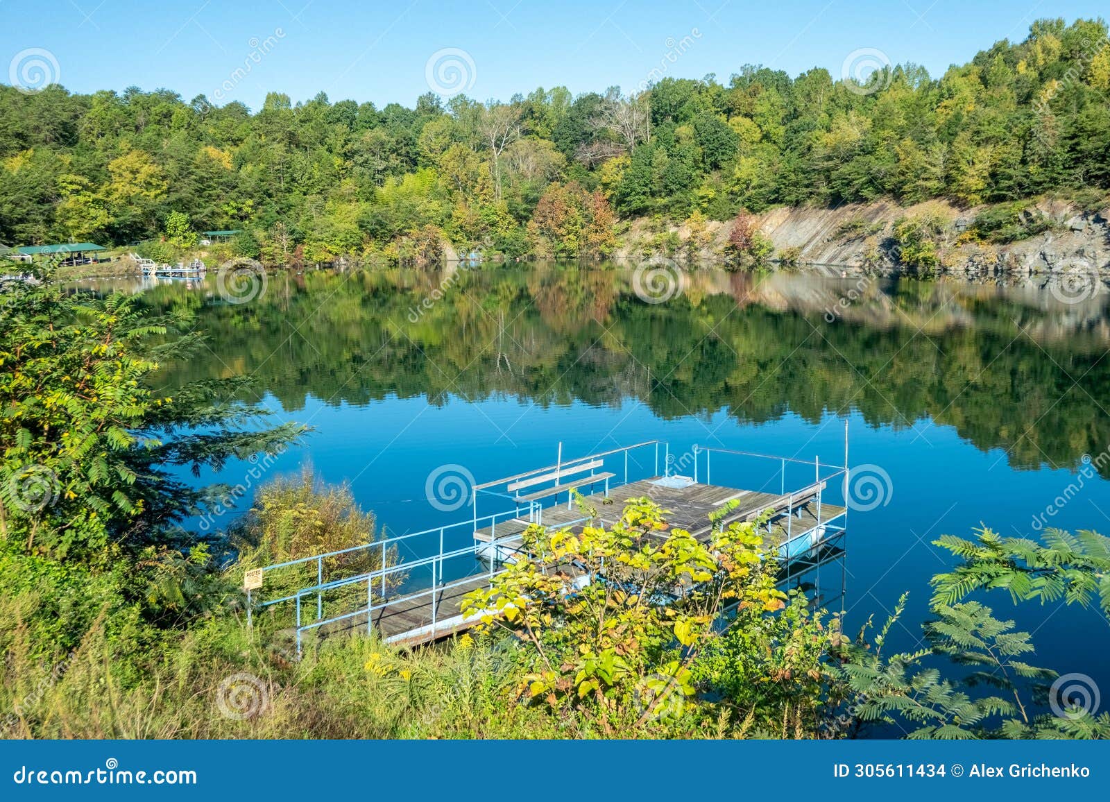Scuba Dive Quarry in North Carolina Stock Photo - Image of helicopter ...
