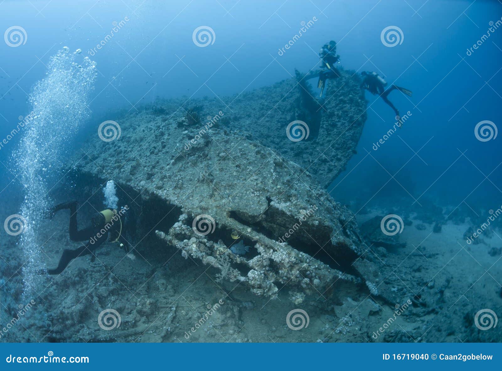 Scuba Diver Entering A Shipwreck. Stock Photo - Image of people, diving ...