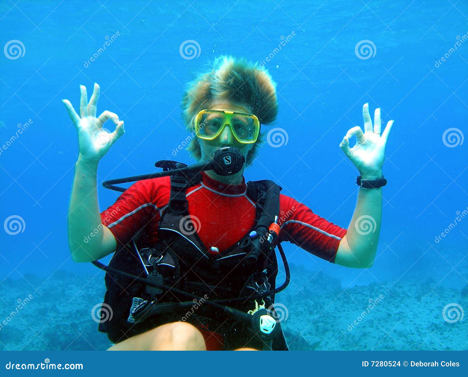 Goofy Scuba Diving Boy