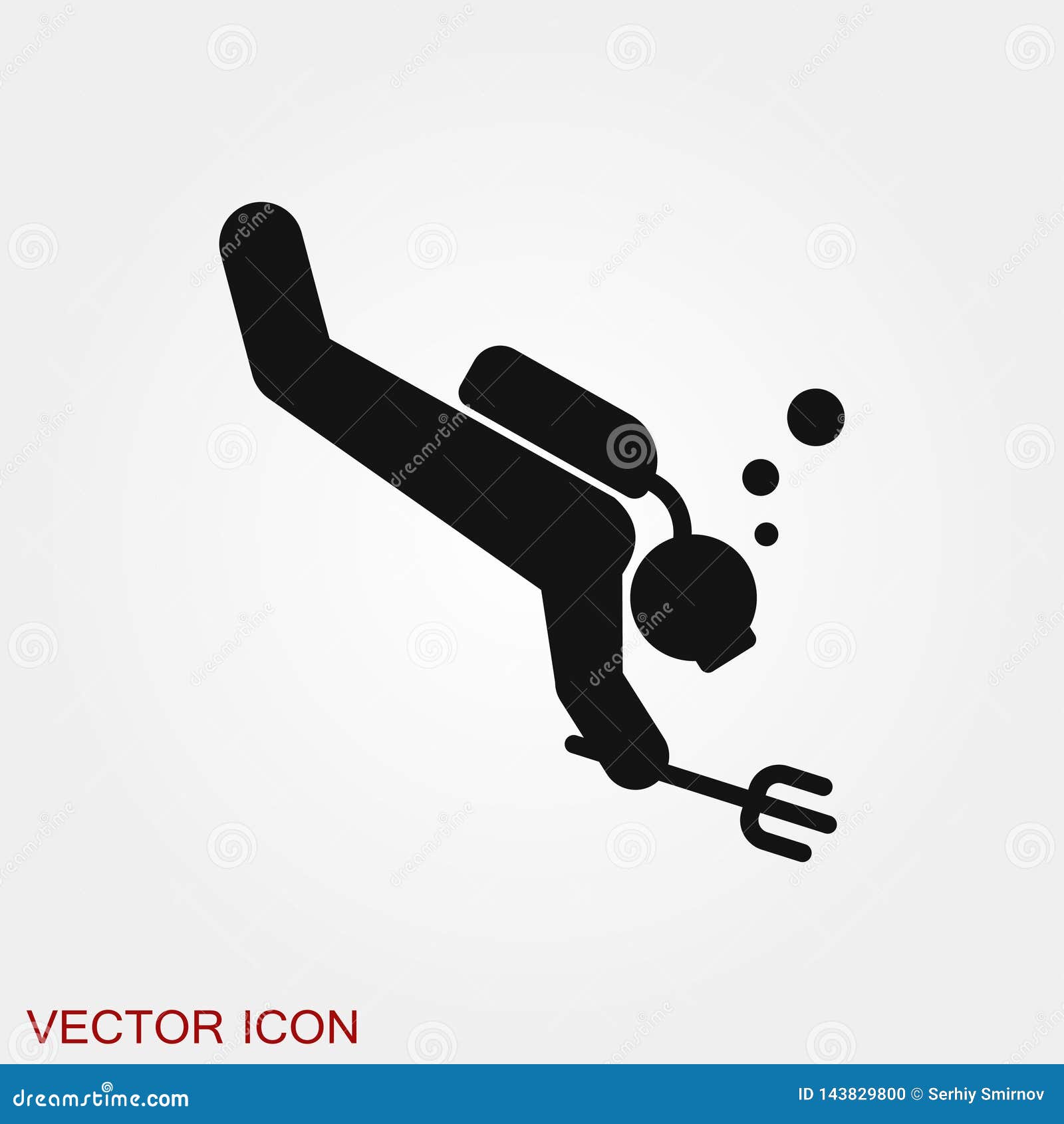 Scuba Diver Icon Vector Sign Symbol for Design Stock Illustration ...