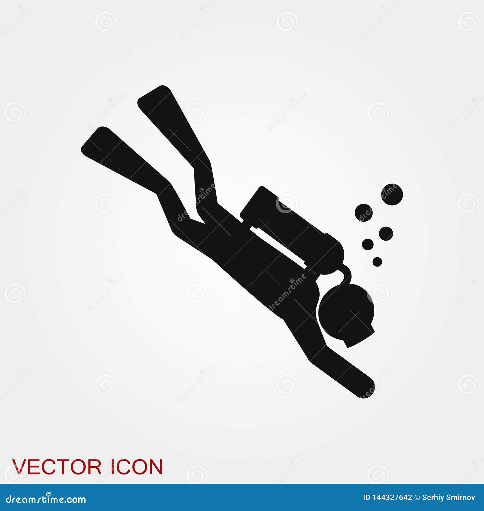 Scuba Diver Icon Vector Sign Symbol for Design Stock Illustration ...