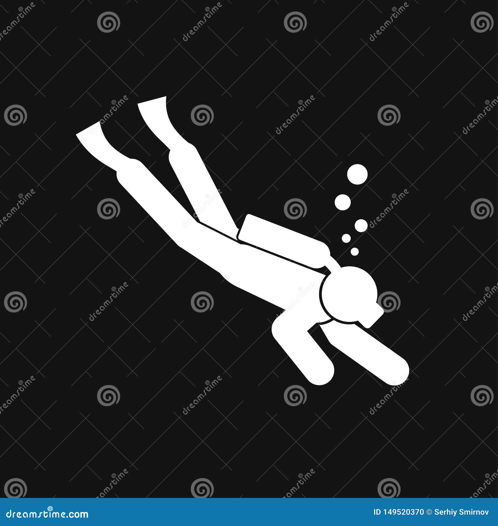 Scuba Diver Icon Vector Sign Symbol for Design Stock Illustration ...