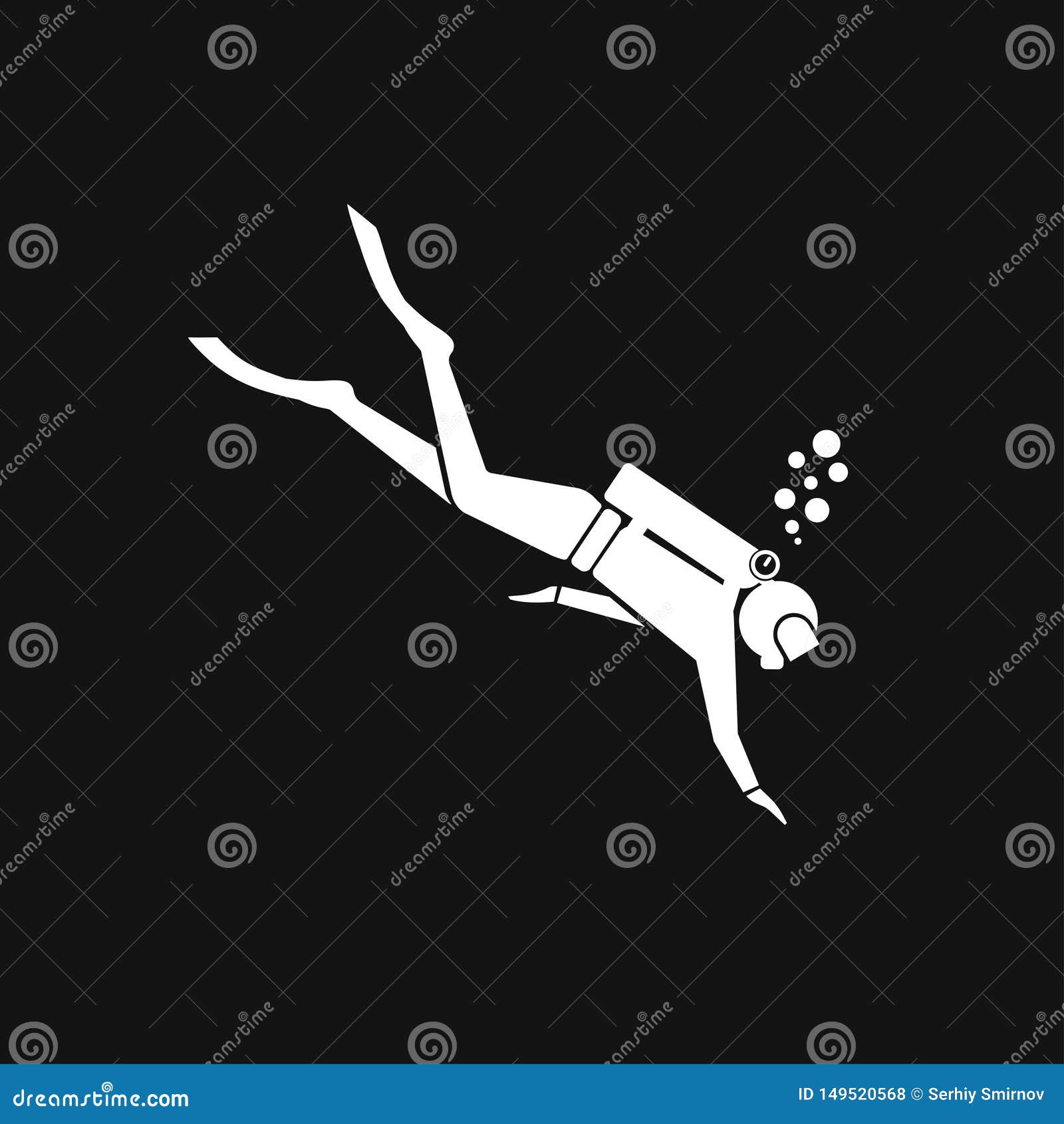 Scuba Diver Icon Vector Sign Symbol for Design Stock Illustration ...