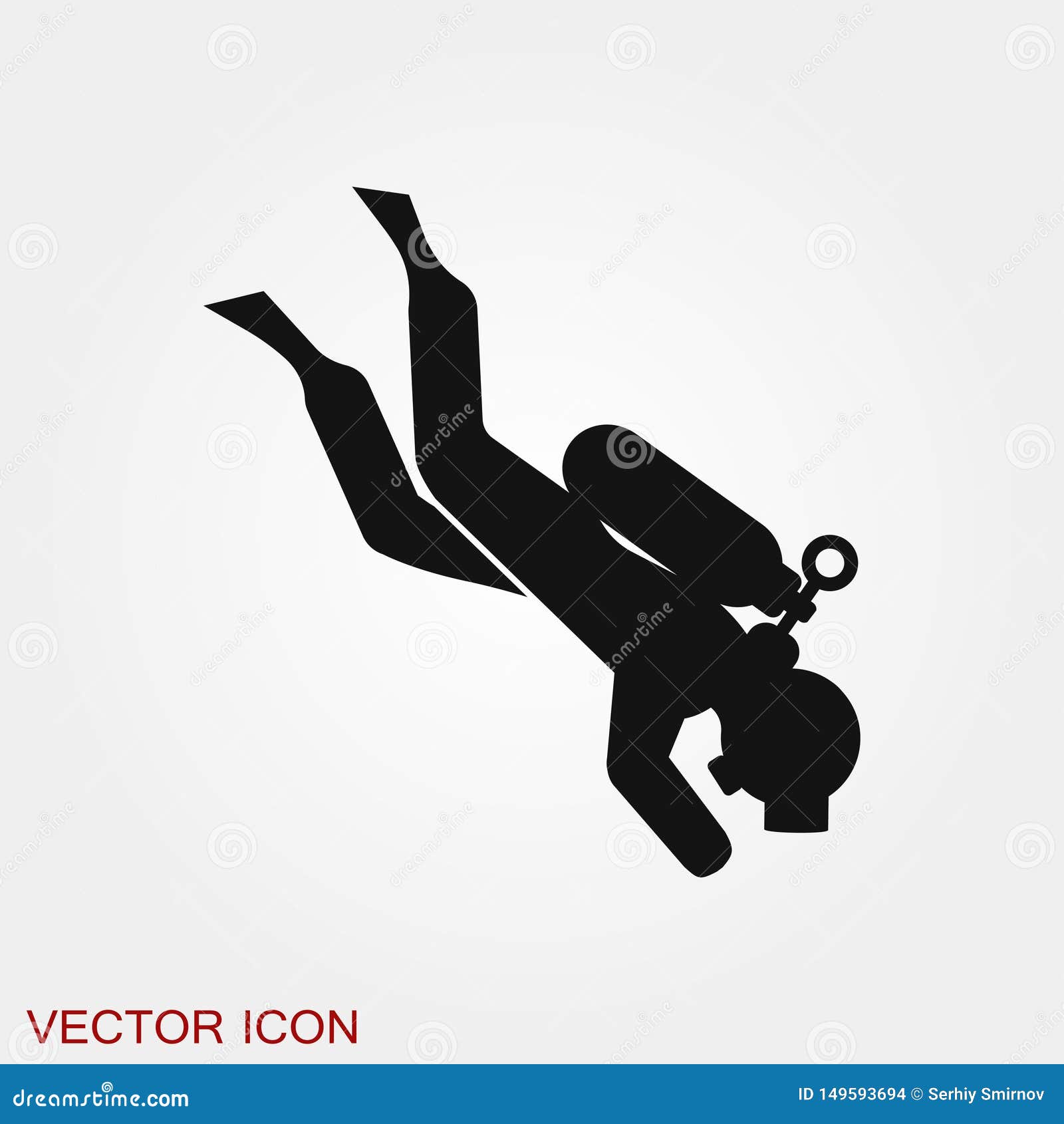 Scuba Diver Icon Vector Sign Symbol for Design Stock Illustration ...