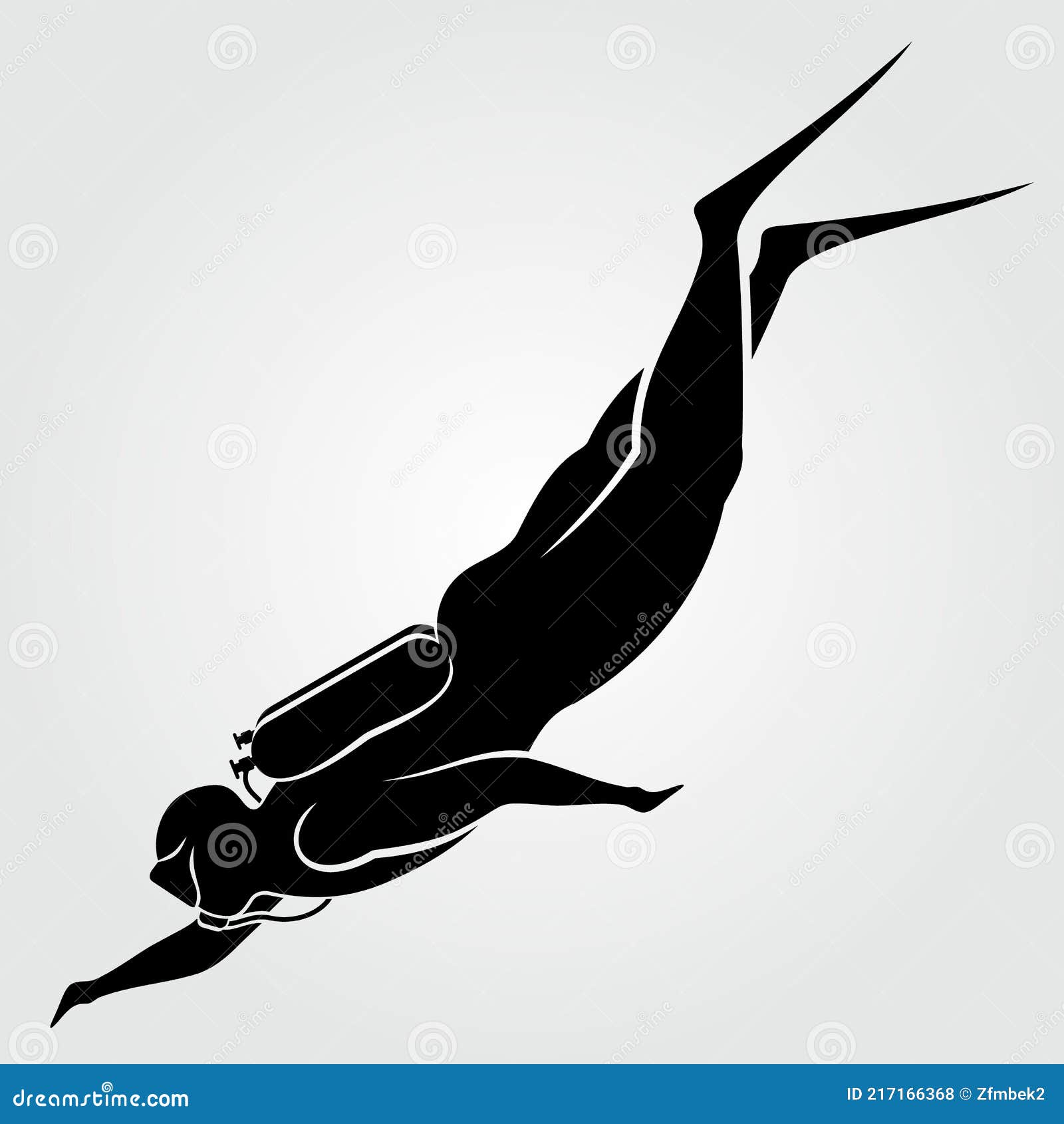 Diver Isolated. Frogman Vector Illustration. Underwater Diver ...