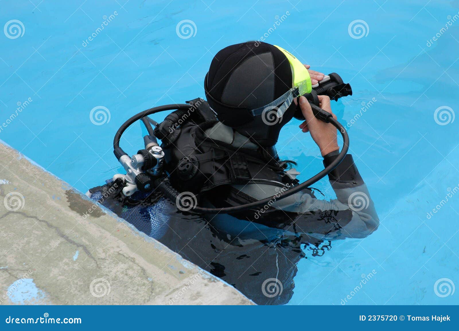 Scuba diver in pool stock photo. Image of outside, single - 2375720