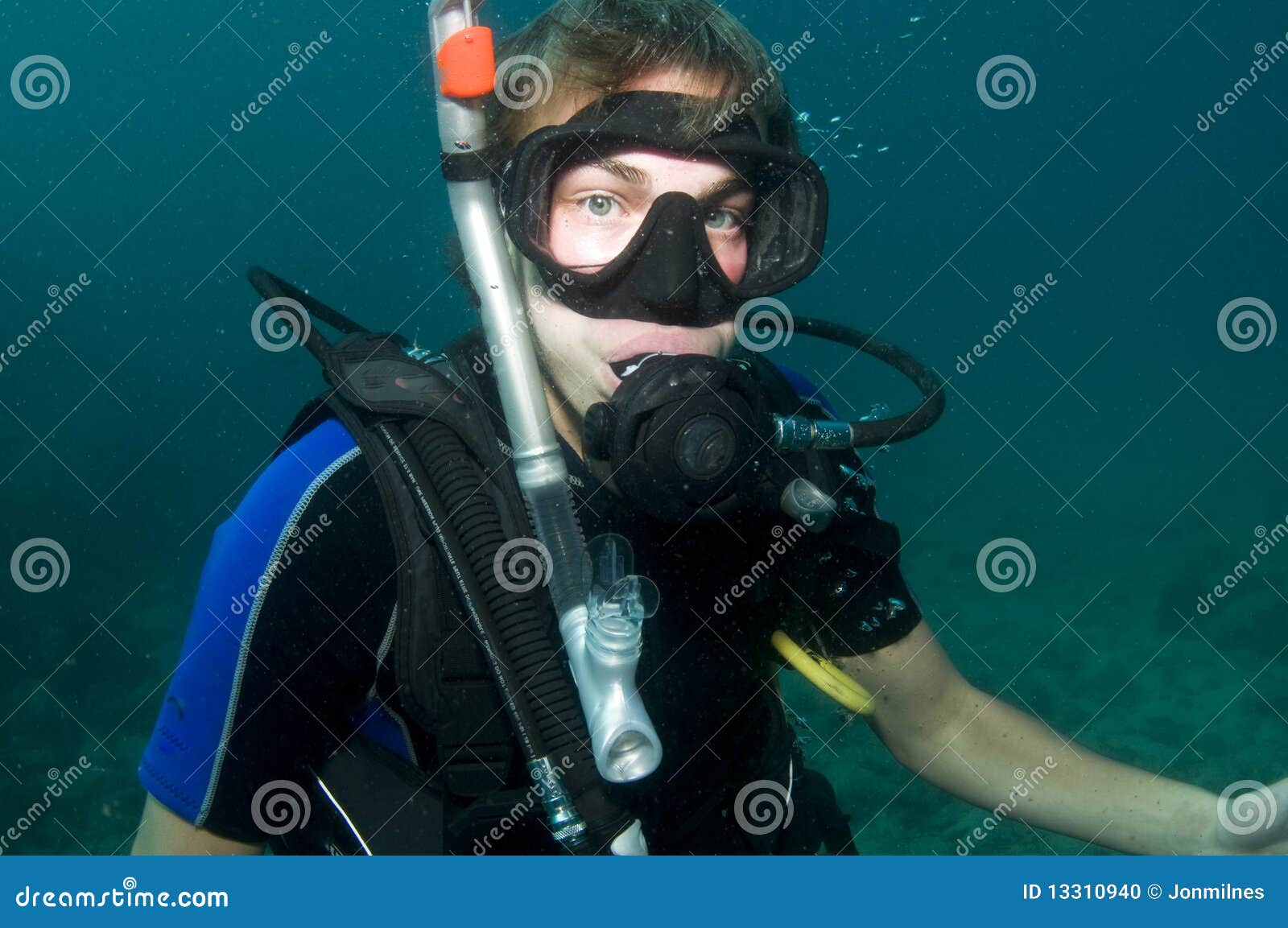 Scuba diver portrait stock photo. Image of chang, blue - 13310940