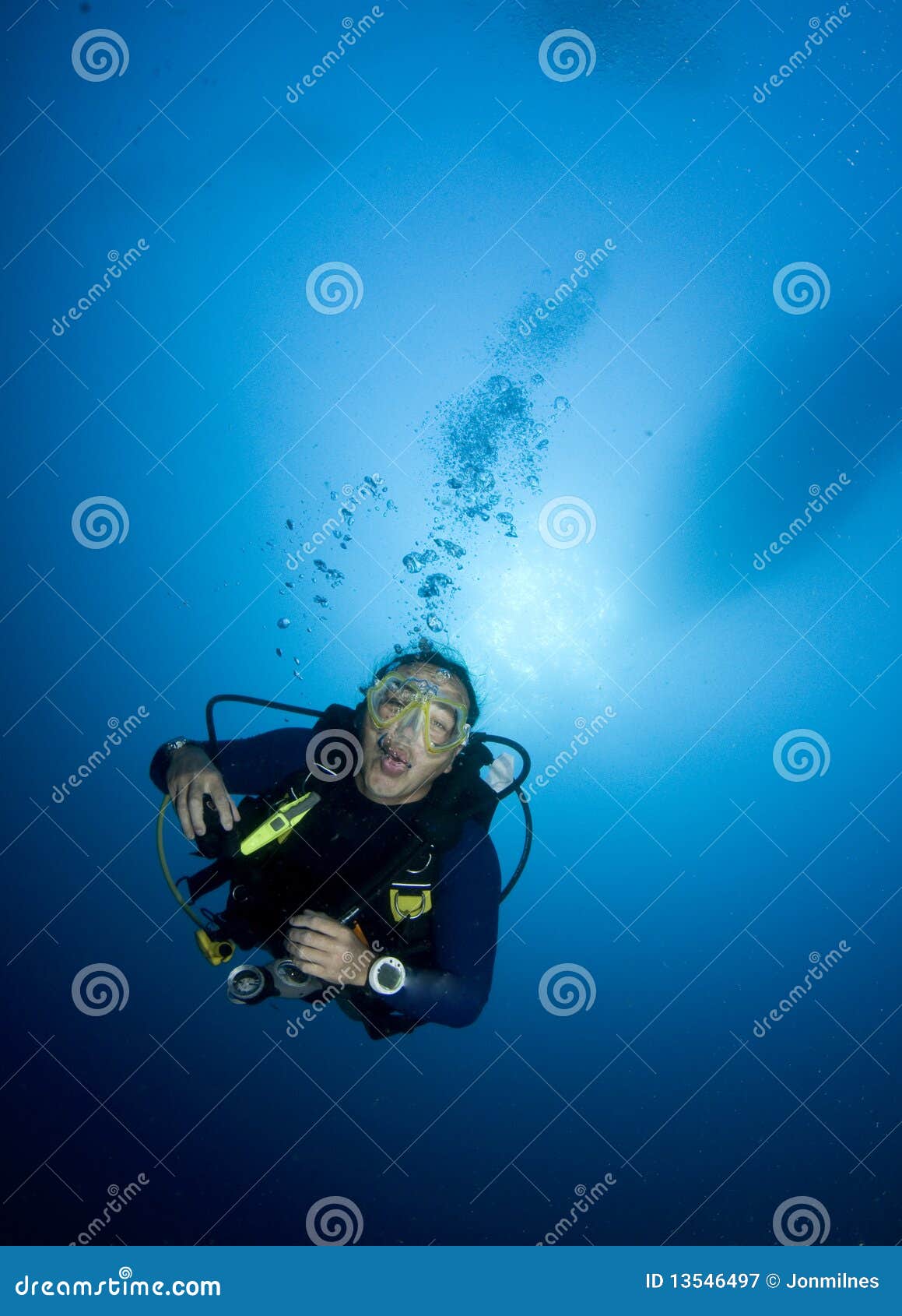 Scuba diver portrait stock image. Image of excited, portrait - 13546497