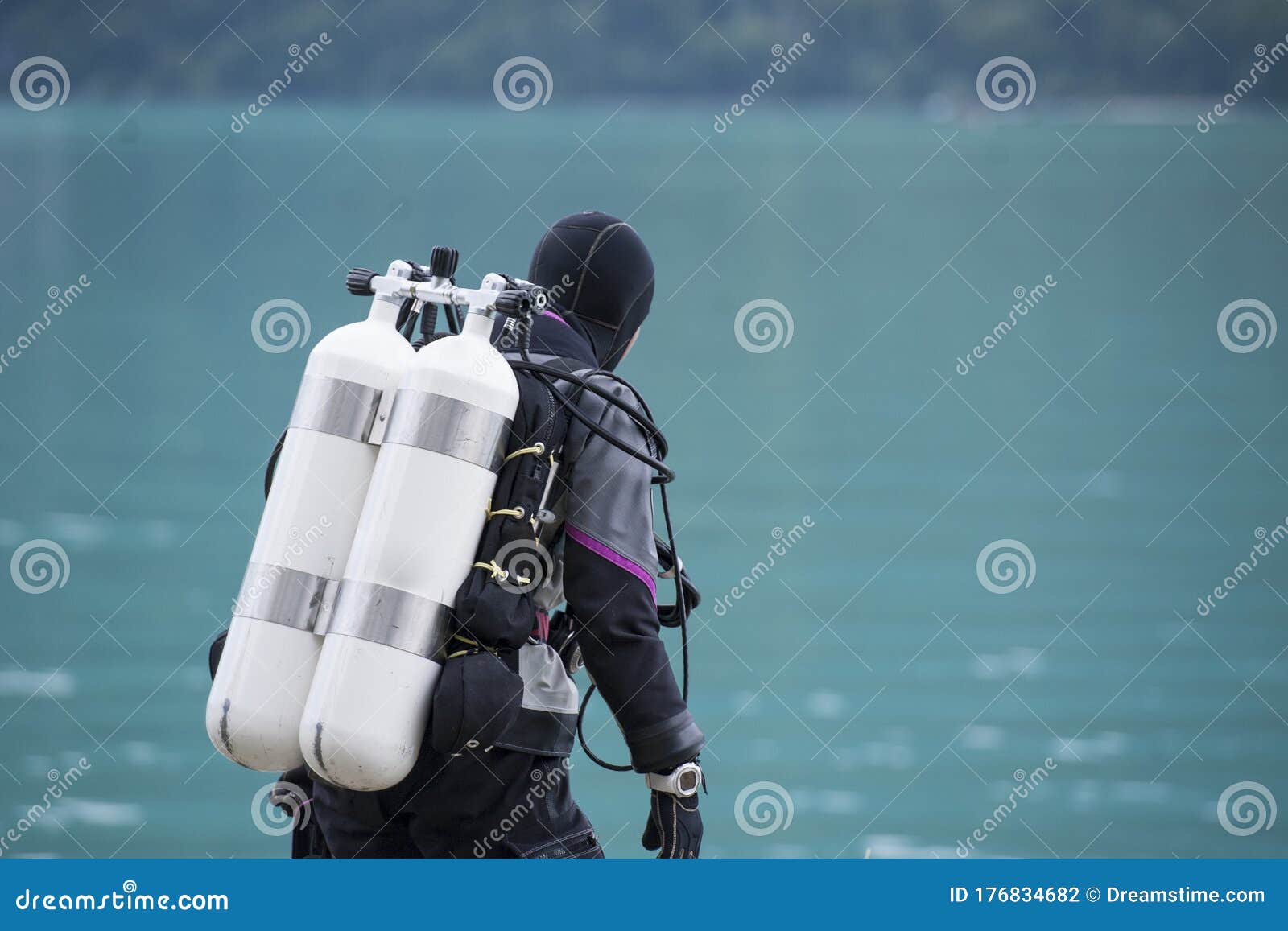 Scuba Diver Ready To Enter the Water Stock Photo - Image of scuba ...