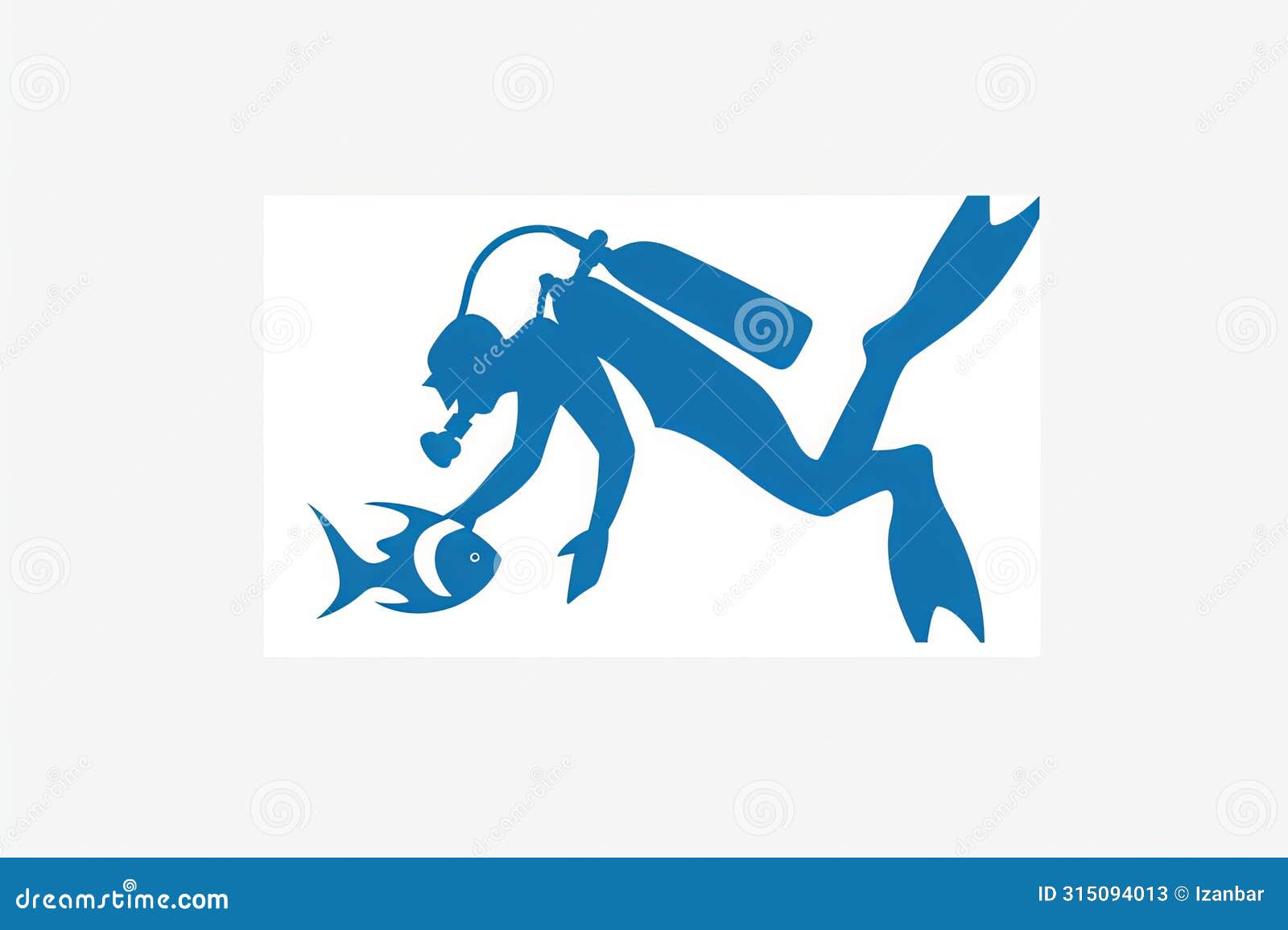 Scuba Diving Center Simple Logo Blue on White Generative AI Stock ...