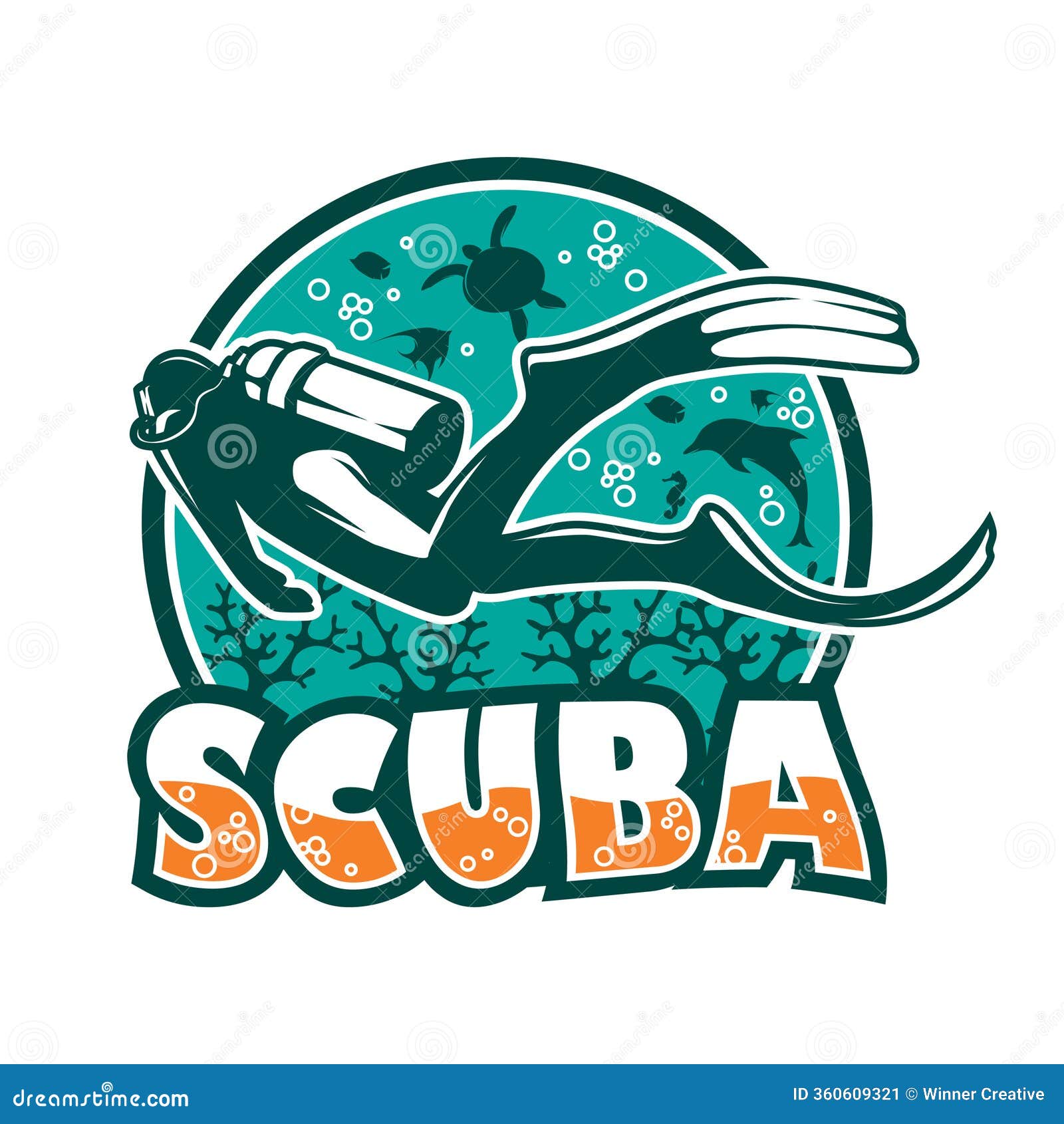 Scuba Diving Logo Design Illustration Vector Stock Illustration ...