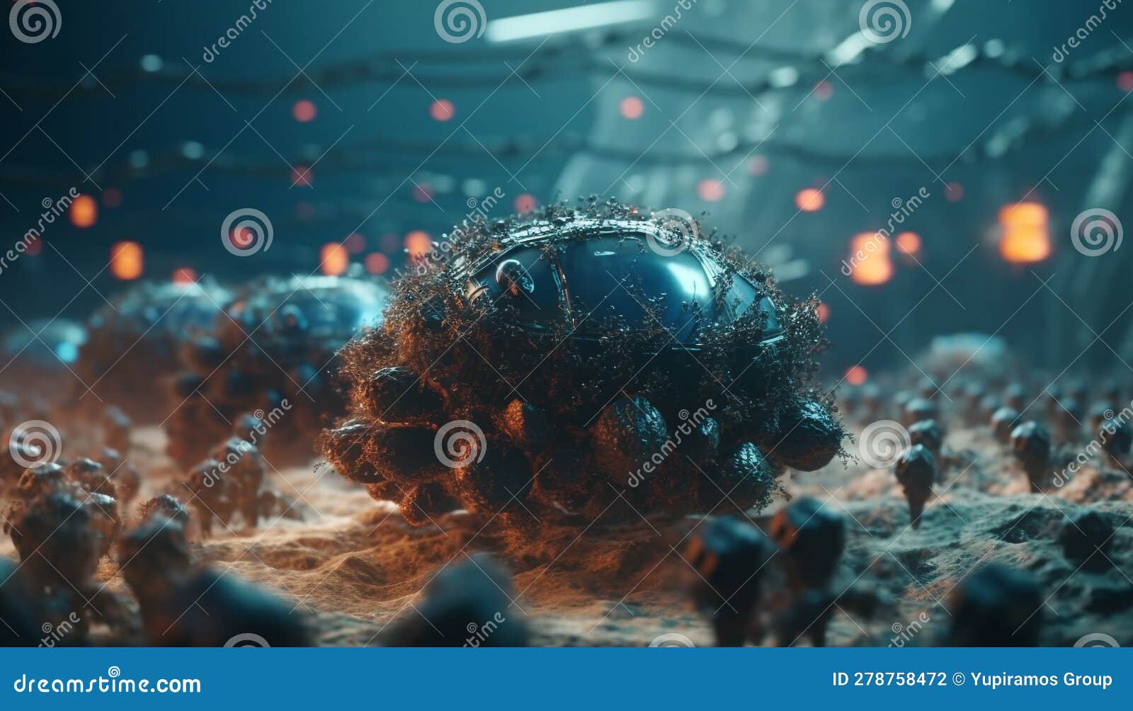 Scuba Diving Men Explore Deep Underwater Reef, Studying Biology Motion ...