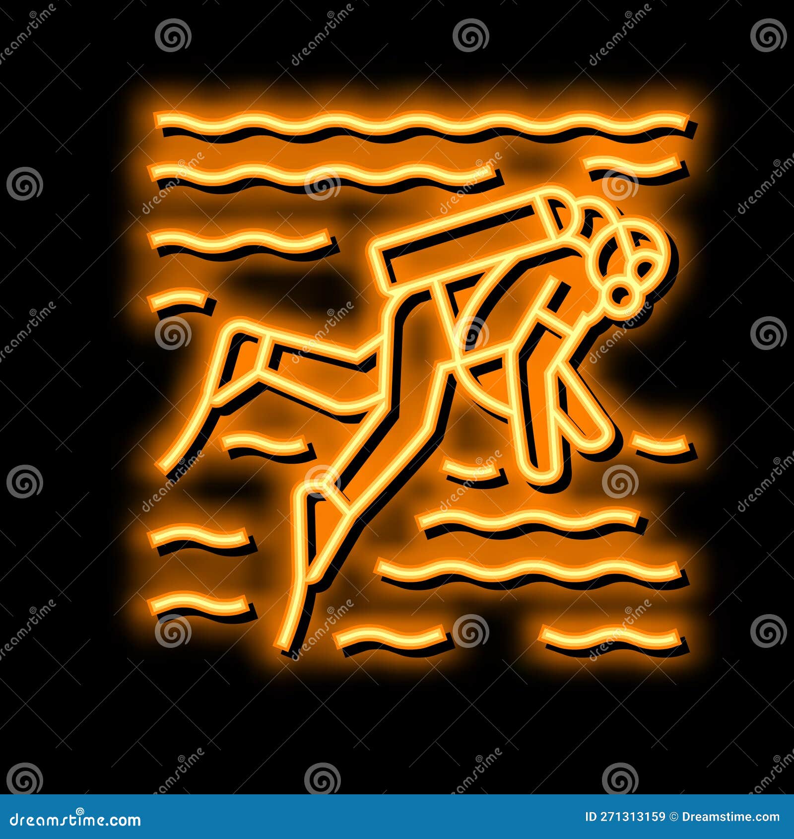 Scuba Diving Neon Glow Icon Illustration Stock Vector - Illustration of ...