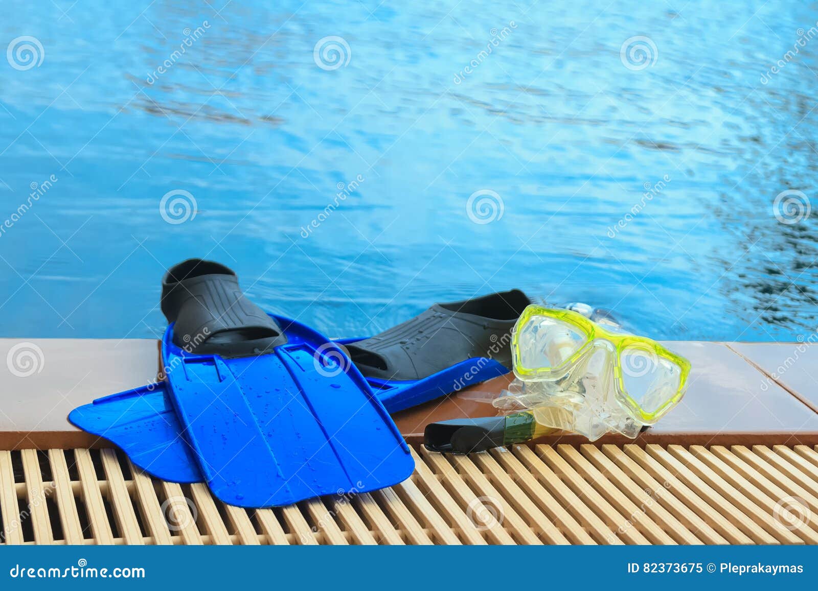 Scuba Diving and Snorkelling. Flippers, Mask, Snorkel Stock Image ...