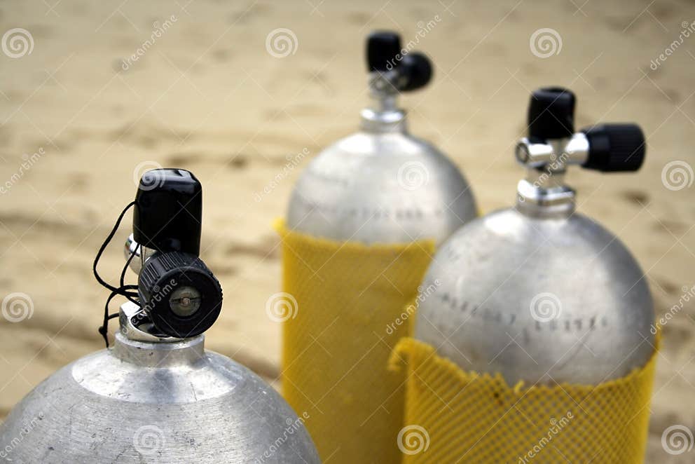 Scuba diving tanks stock image. Image of water, seaside - 1720923