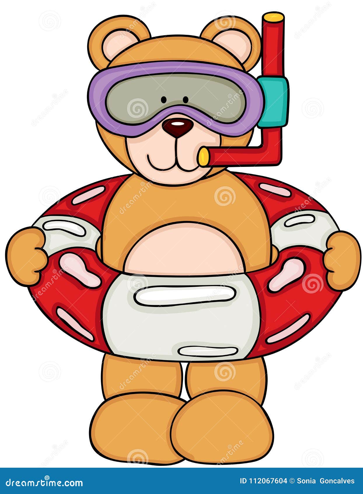 Scuba Diving Teddy Bear with a Float Stock Vector - Illustration of ...