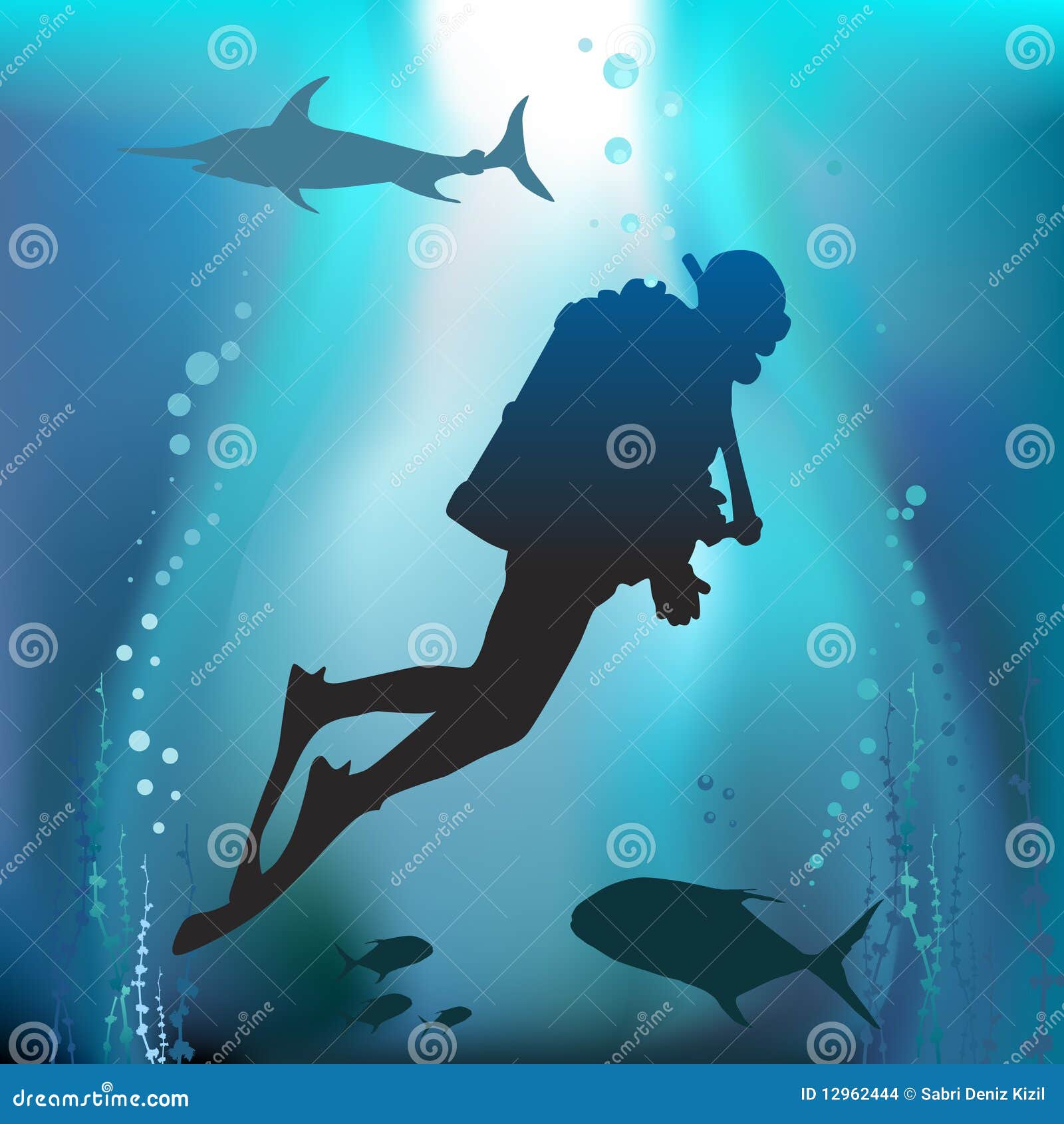 Scuba Diving Vector Stock Images - Image: 12962444