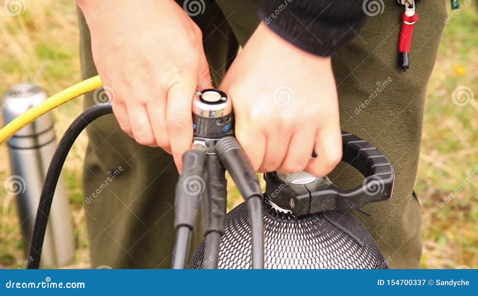 Scuba Equipment in the Process of Being Set Up for a Scuba Dive ...