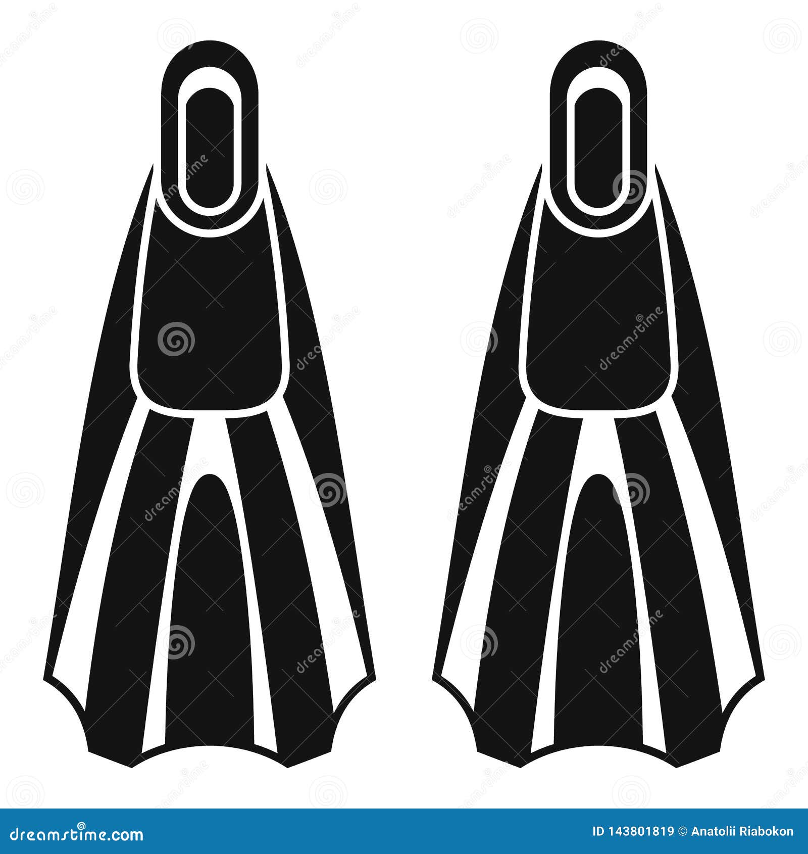 Scuba Fins Icon, Simple Style Stock Vector - Illustration of accessory ...