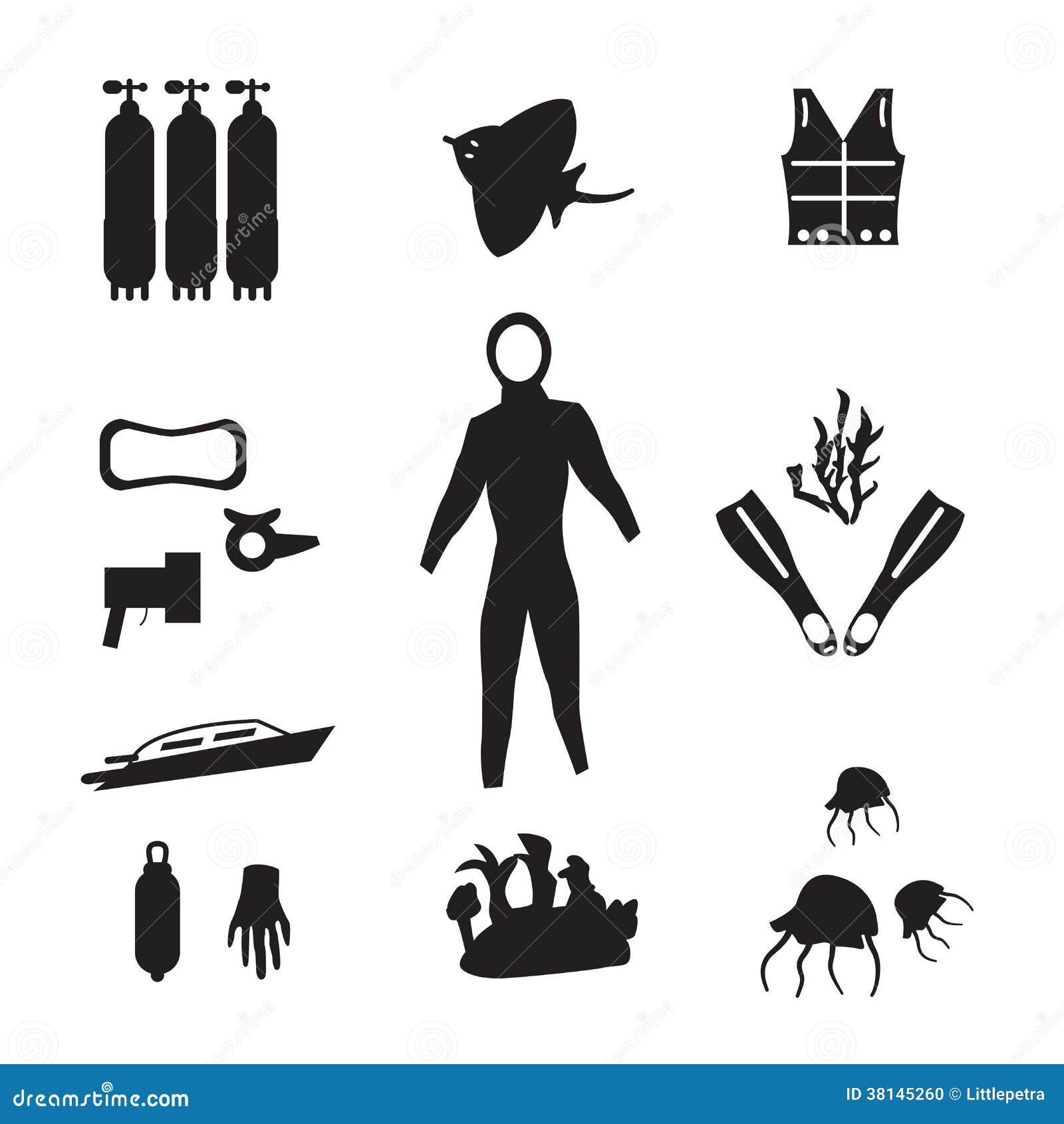 Scuba icons stock illustration. Illustration of white - 38145260