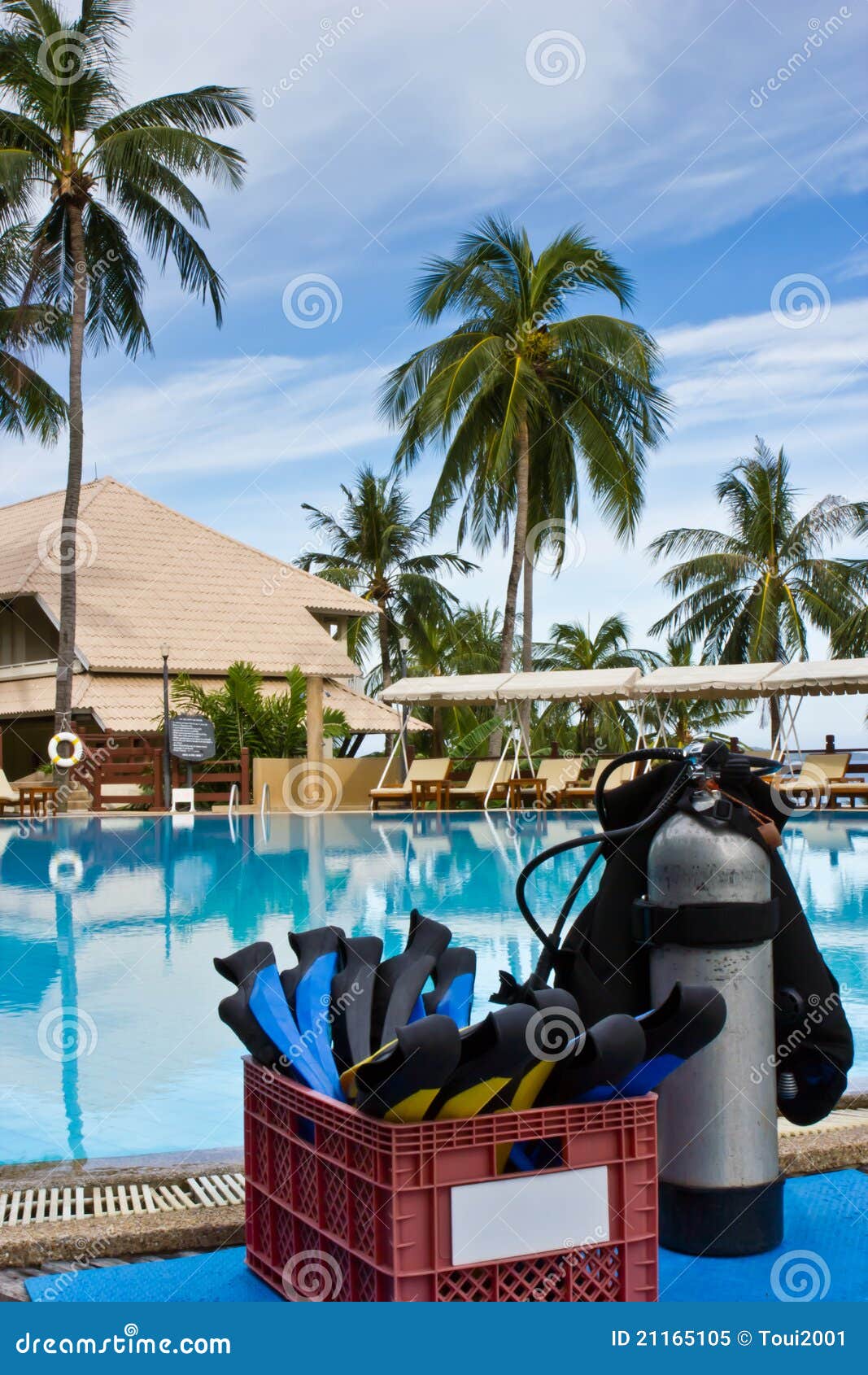 Scuba in the pool stock image. Image of holiday, swim - 21165105