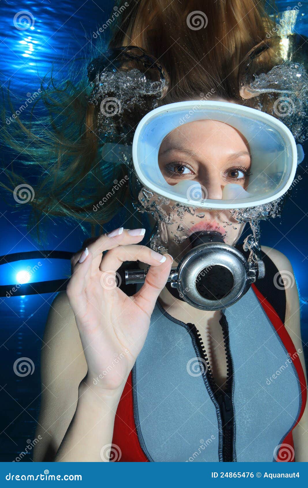 Scuba woman stock photo. Image of hand, holiday, blue - 24865476