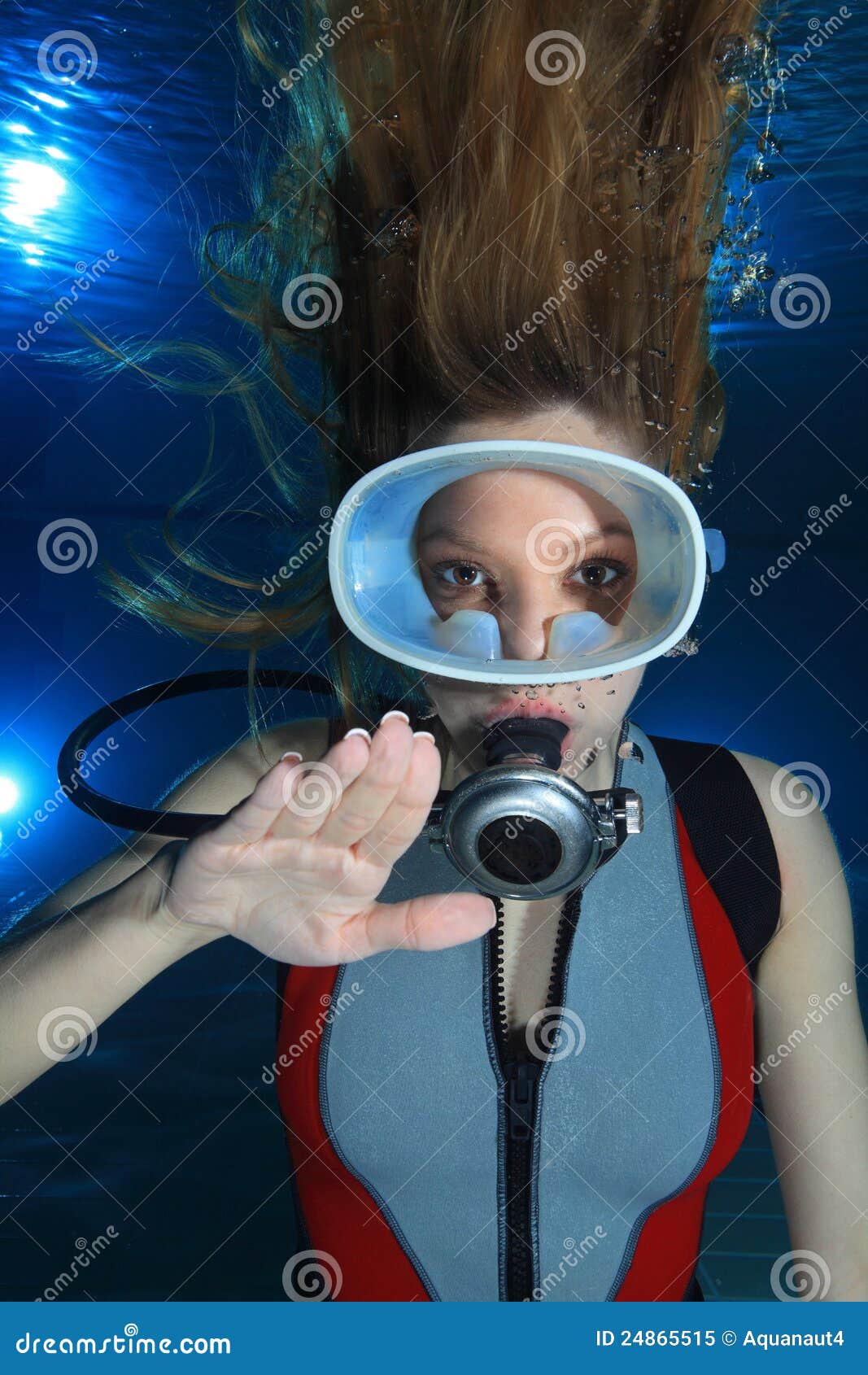 Scuba woman stock image. Image of aquatic, cute, house - 24865515