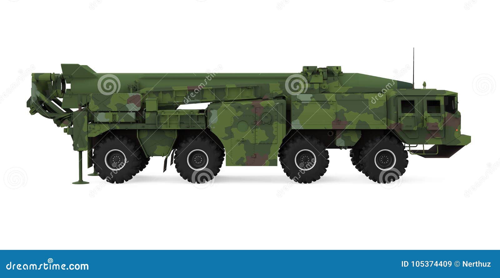 SCUD Missile Launcher Isolated Stock Illustration - Illustration of ...