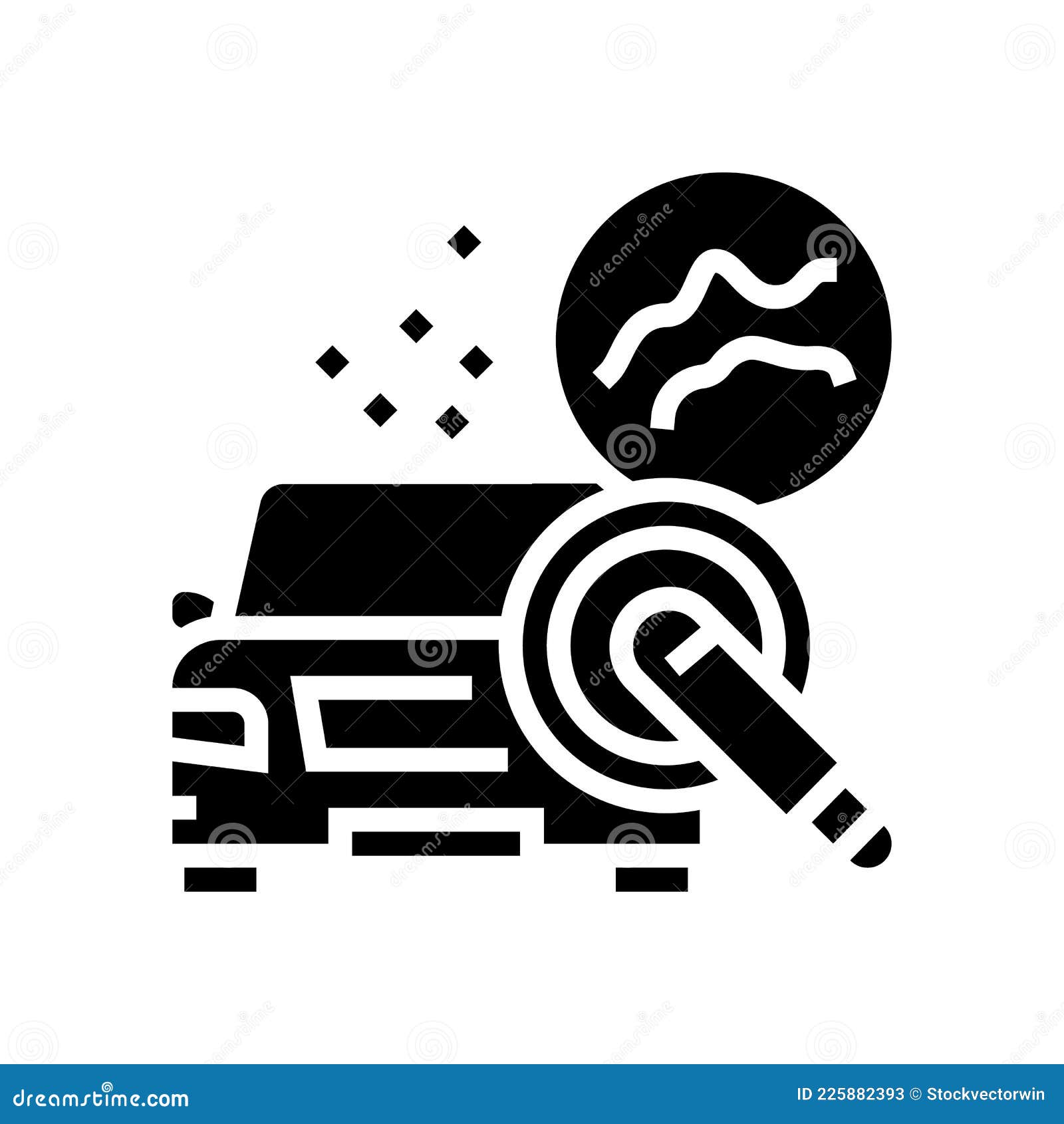 Scuff Mark and Minor Scratch Buffing Glyph Icon Vector Illustration ...