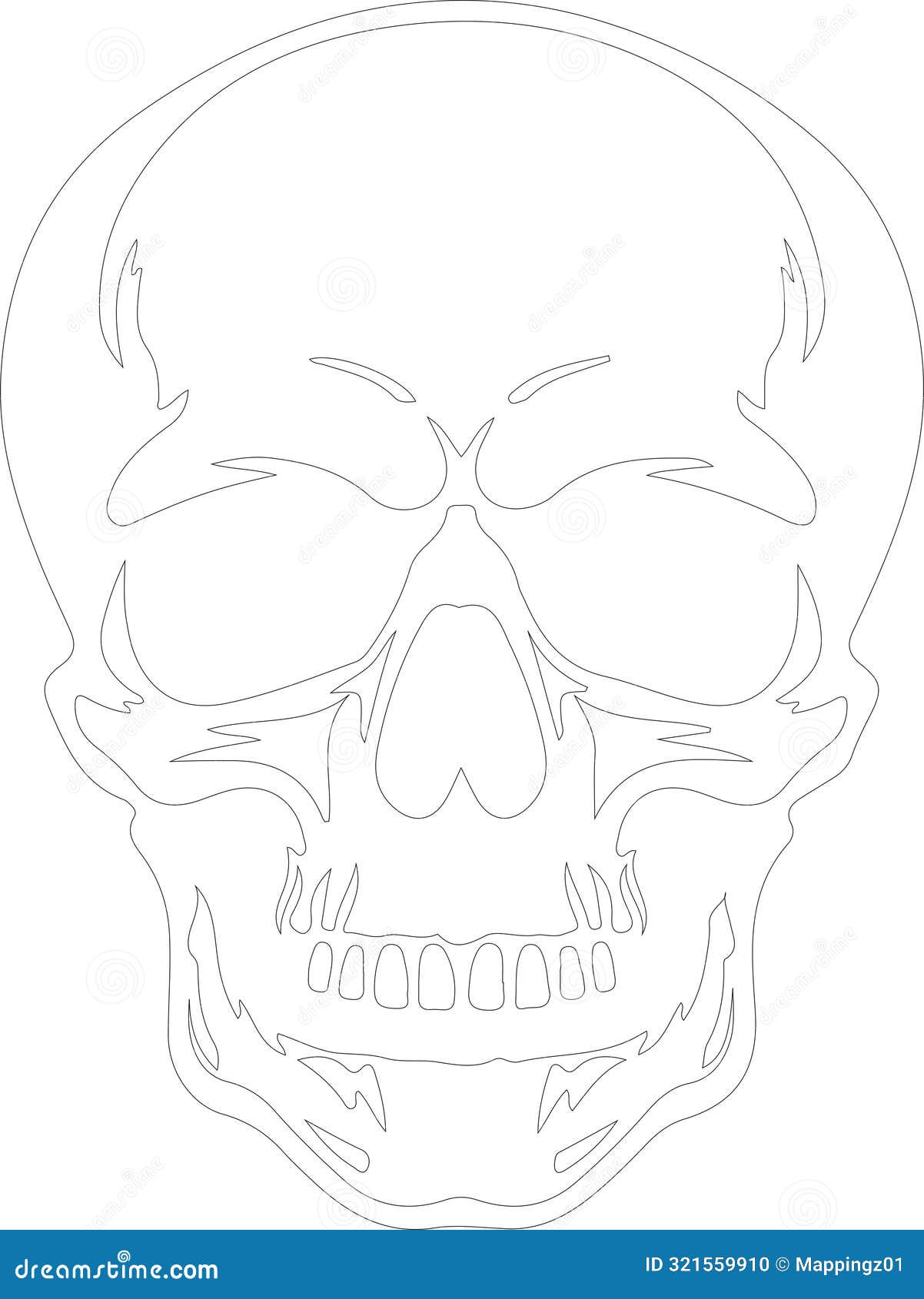 Scull Outline Silhouette Generative Ai Stock Vector - Illustration of ...