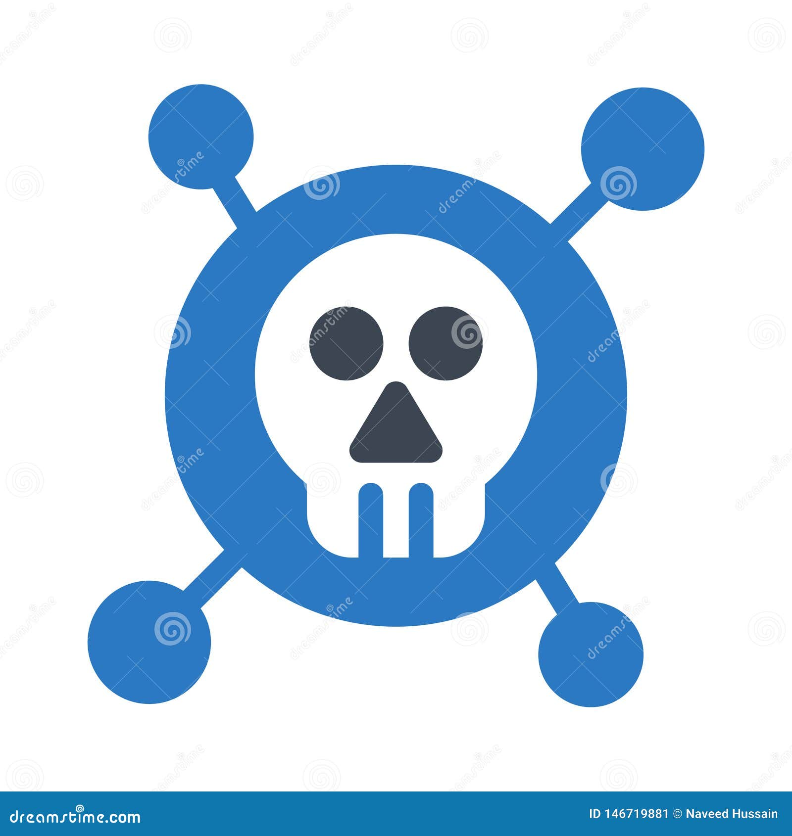 Scull Thin Line Color Vector Icon Stock Vector - Illustration of ...