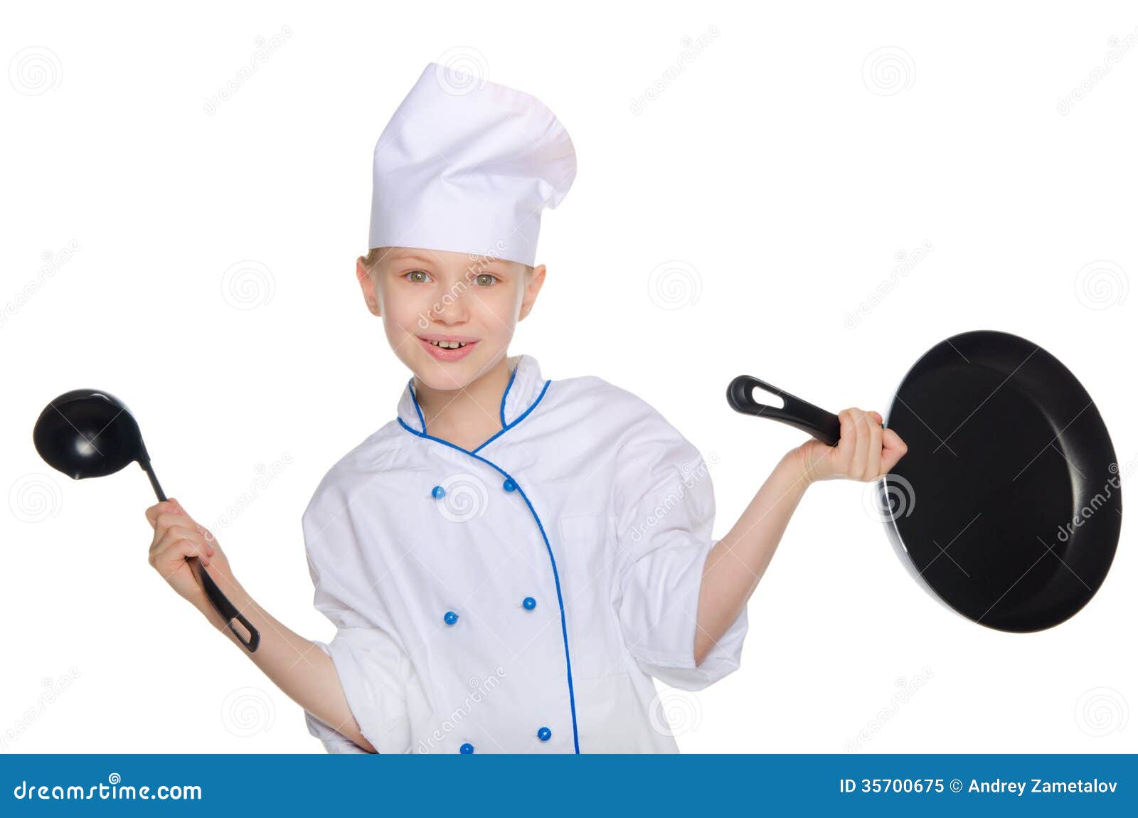 Scullion with Kitchen Utensils Stock Image - Image of young, cook: 35700675