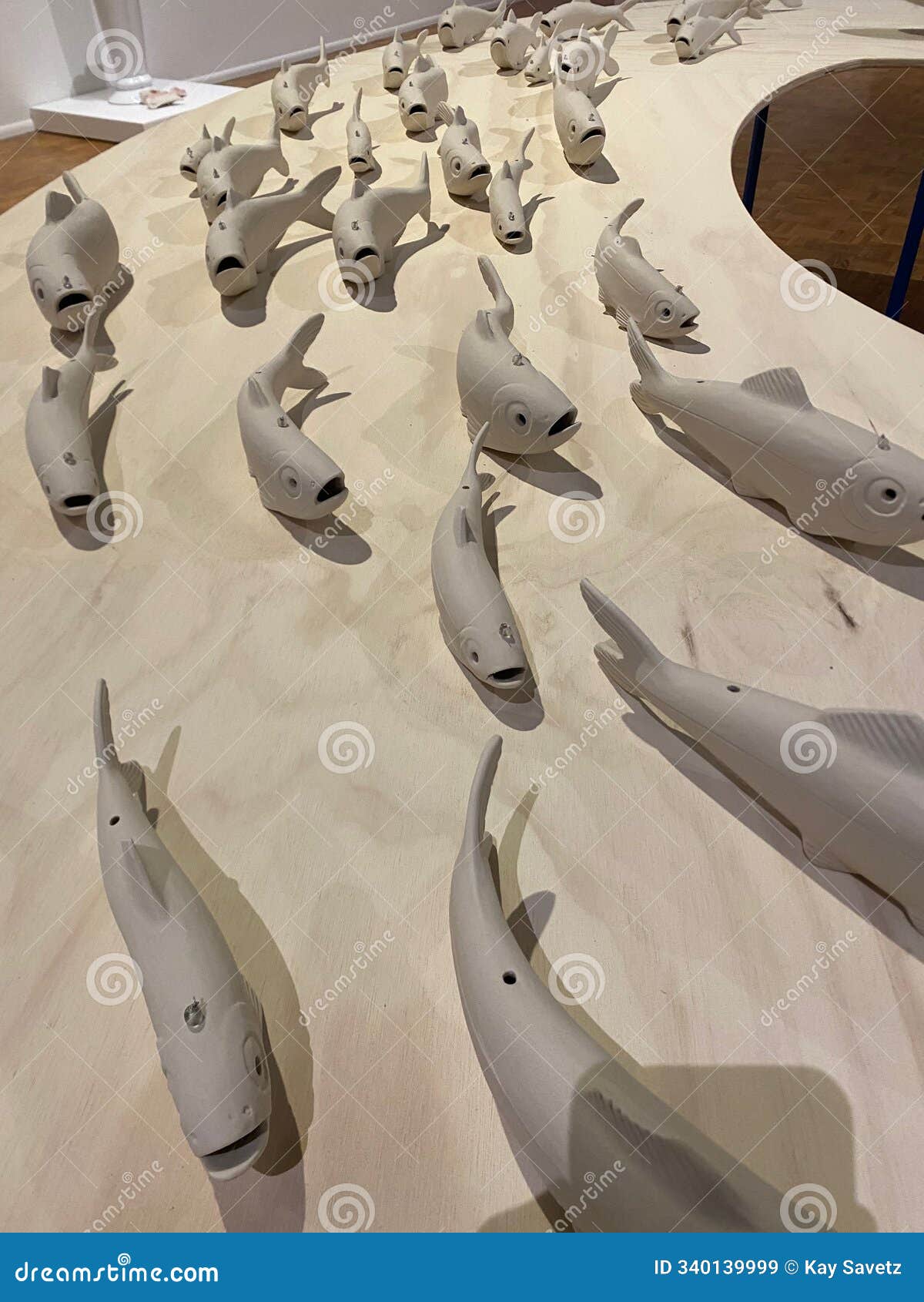Sculpted fish display stock image. Image of installation - 340139999