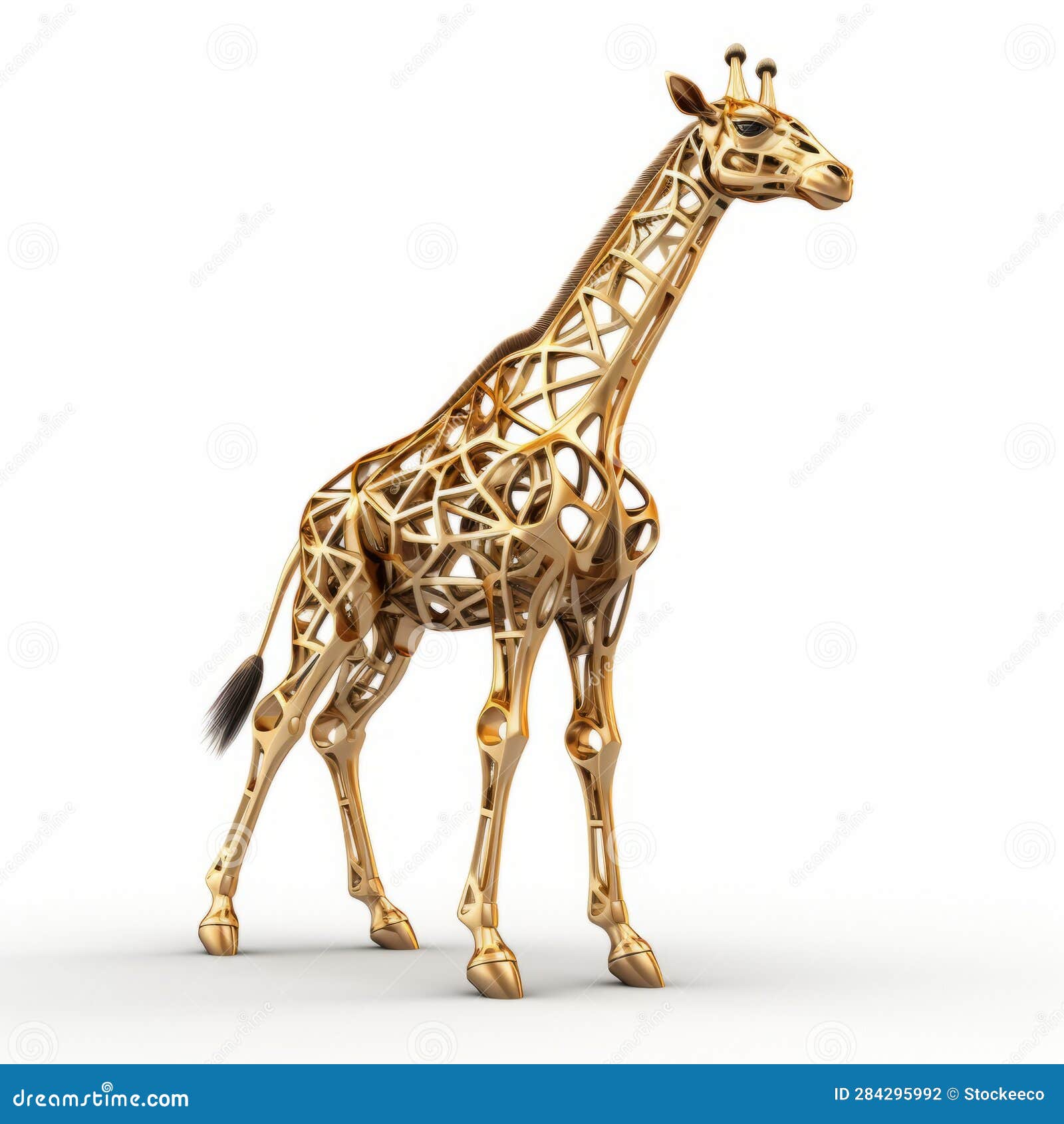 Sculpted Gold Giraffe: Algorithmic Artistry in 3d Model Stock ...