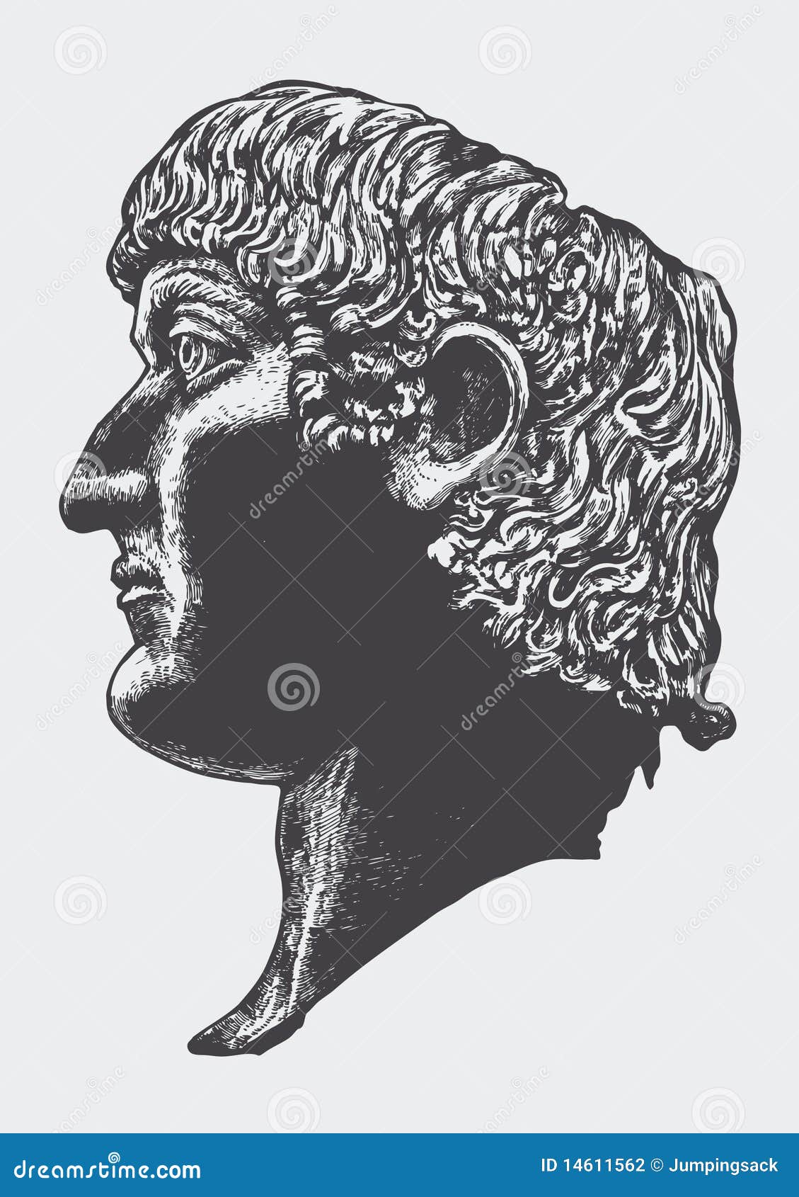 Sculpted Head of the Roman Emperor Constantine Stock Vector ...