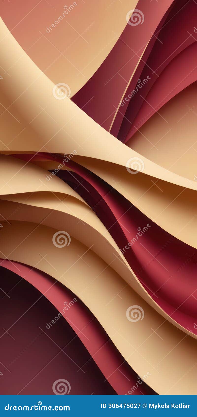 Sculpted Shapes in Maroon and Khaki Stock Image - Image of khaki ...