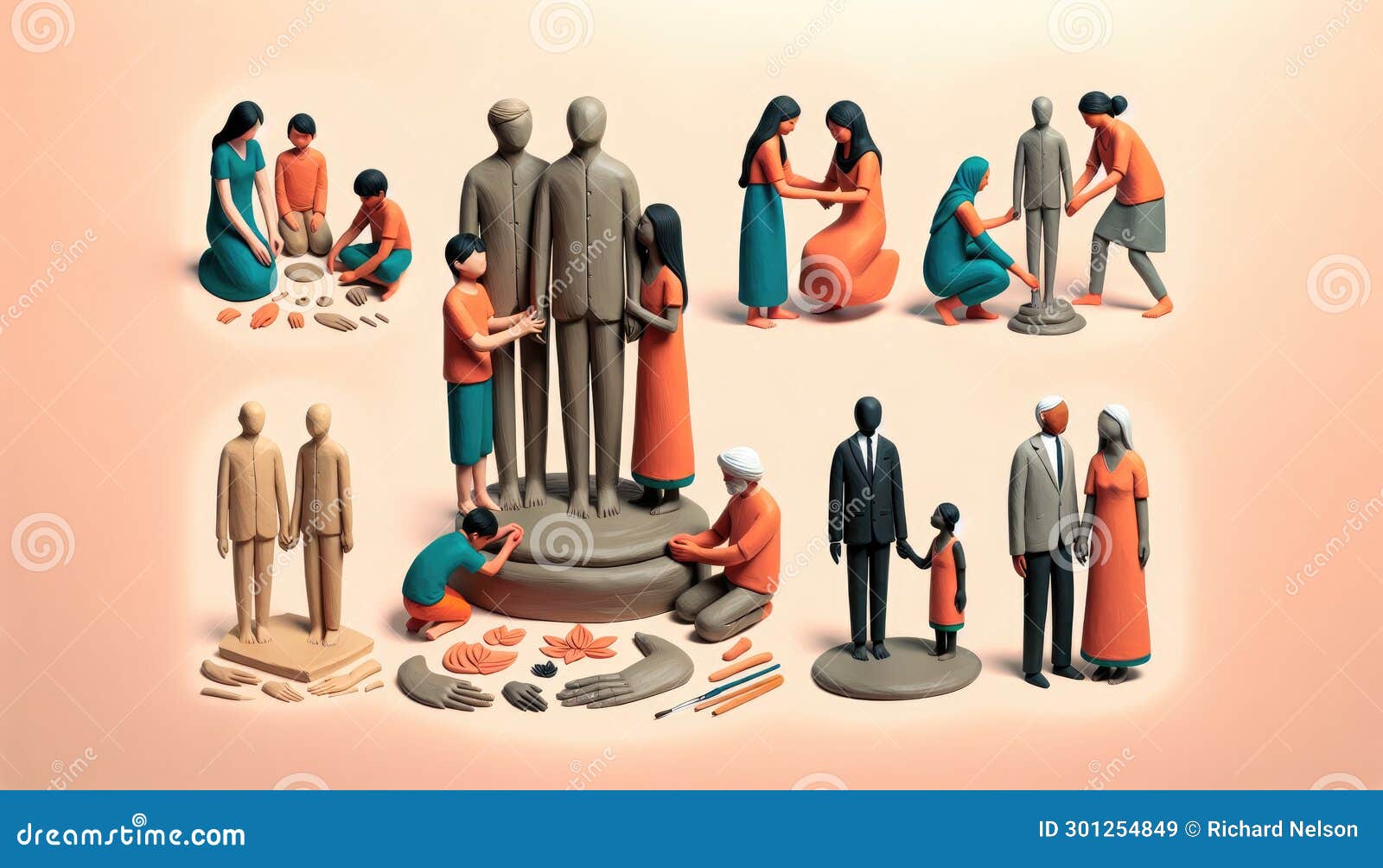 Sculpting Family Figures Royalty-Free Stock Photo | CartoonDealer.com ...