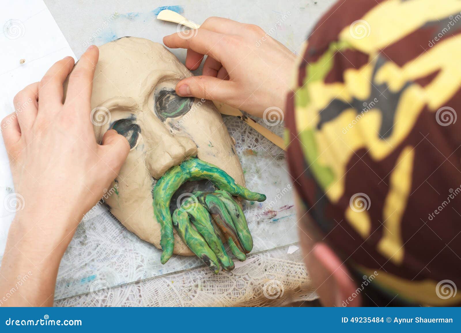 Sculpting plasticine face stock photo. Image of matte - 49235484