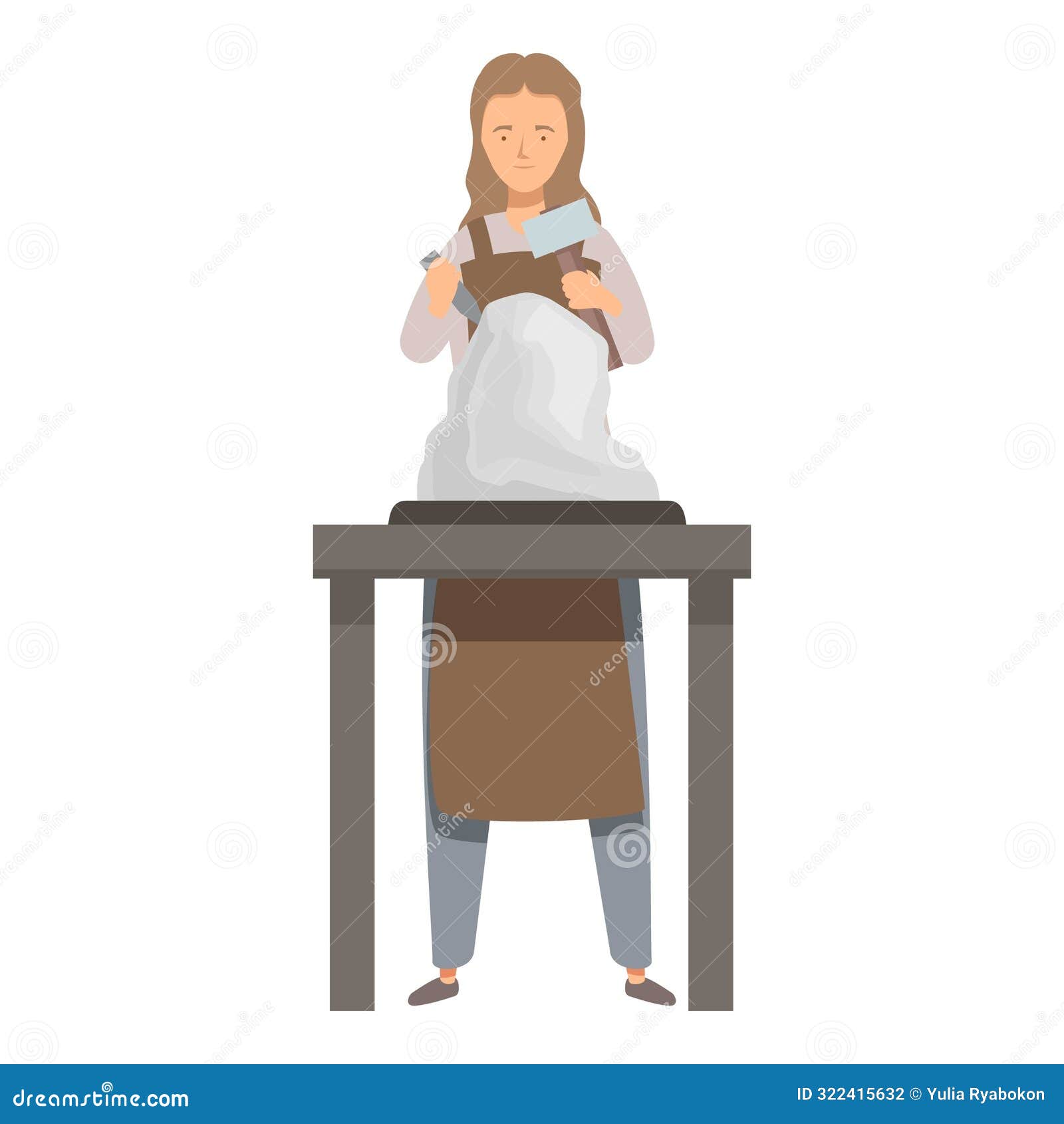 Sculptor Artist At Work Illustration | CartoonDealer.com #210610300