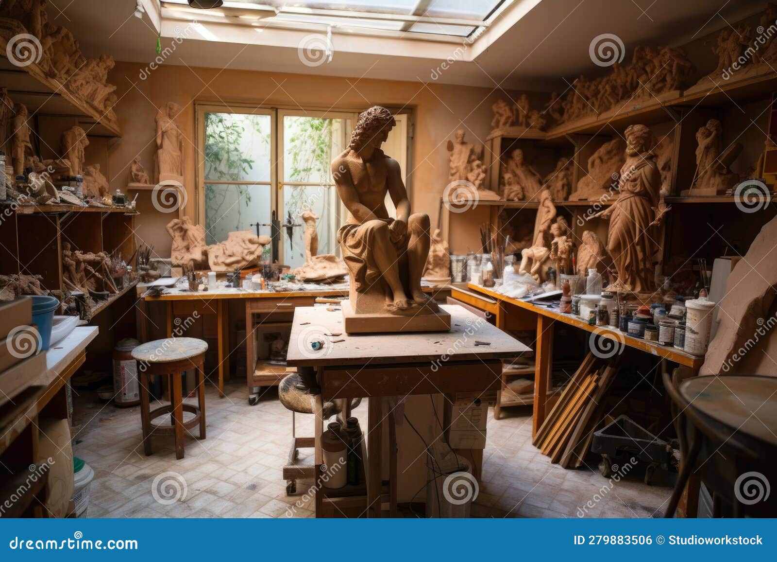Sculptor& X27;s Studio, with Tools and Materials for Creating Unique ...